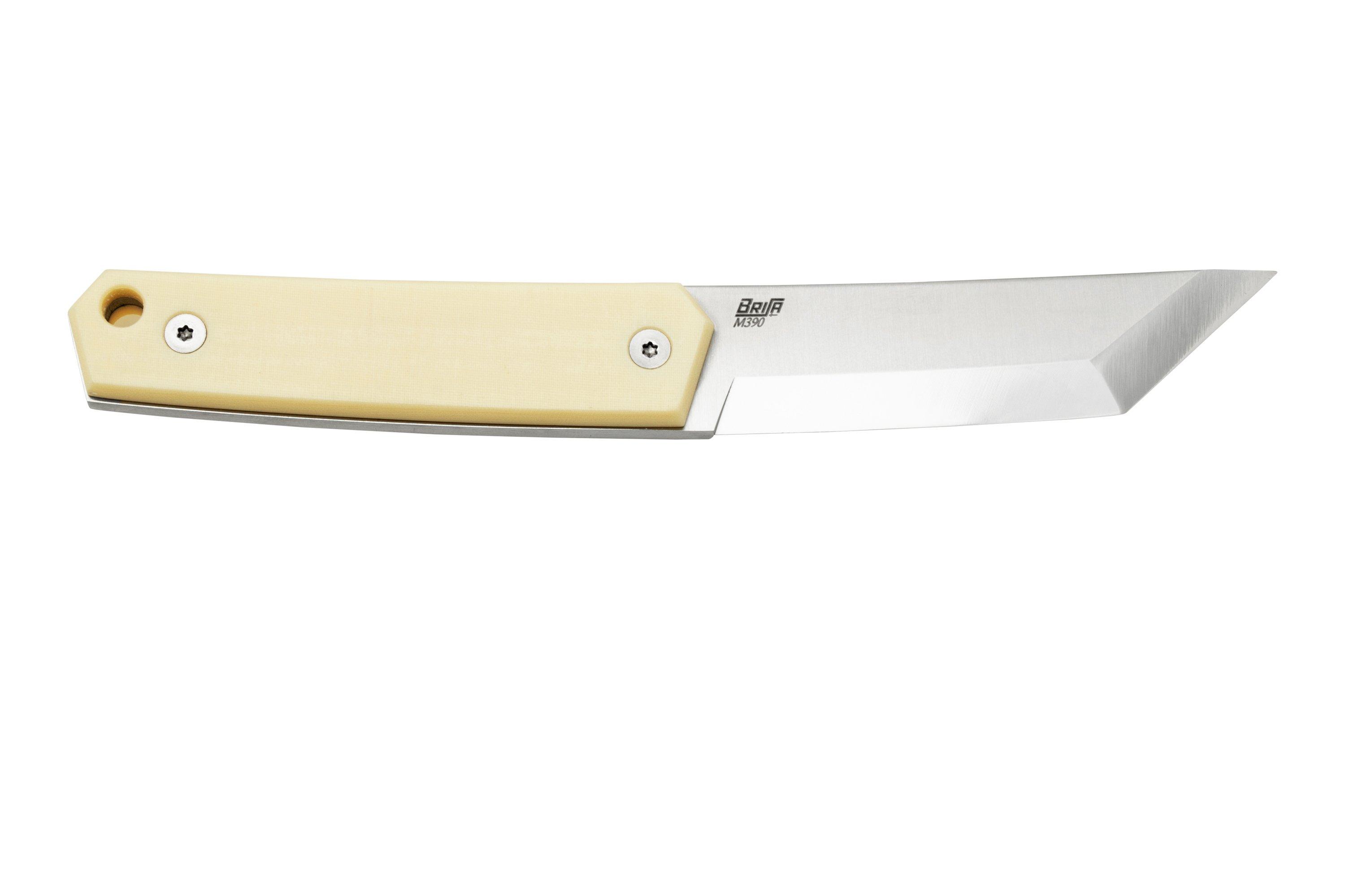 Brisa Kwaiken 90, M390 Scandi Tanto, Ivory Micarta, fixed knife ...