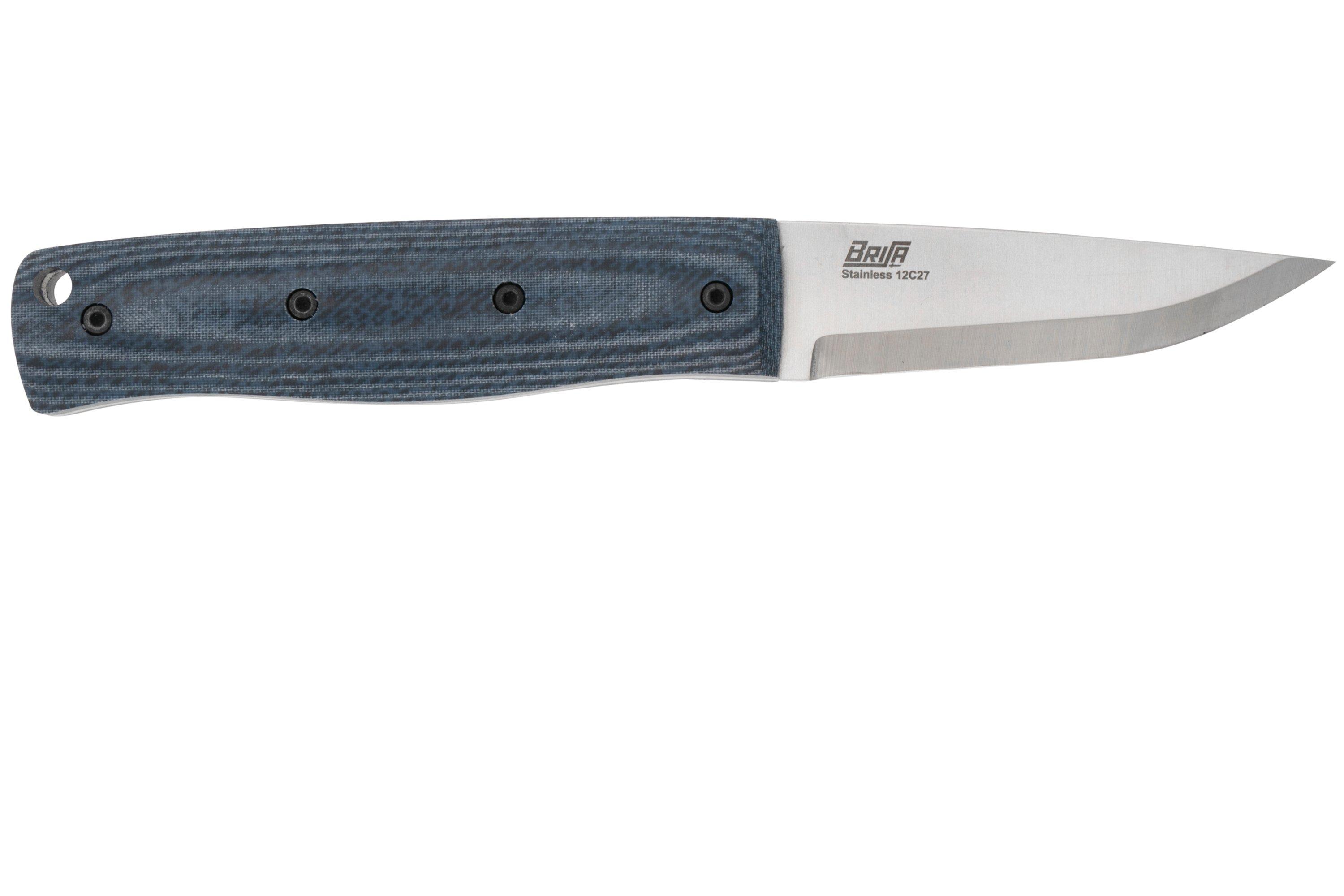Brisa Pk70Fx 461 12C27 Scandi, Blue Jeans Micarta, fixed knife ...