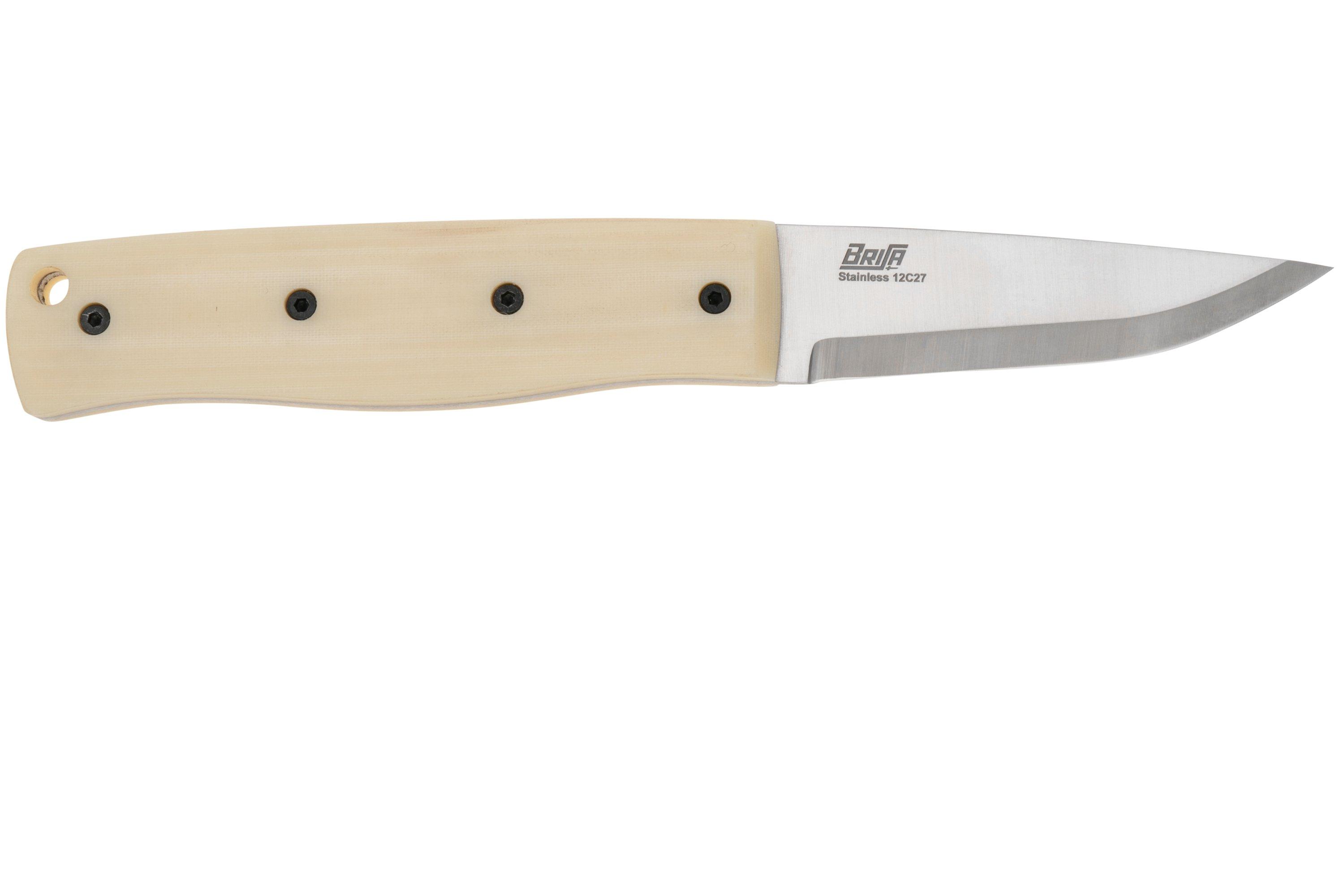 Brisa Pk70Fx 462 12C27 Scandi, Ivory Micarta, fixed knife ...