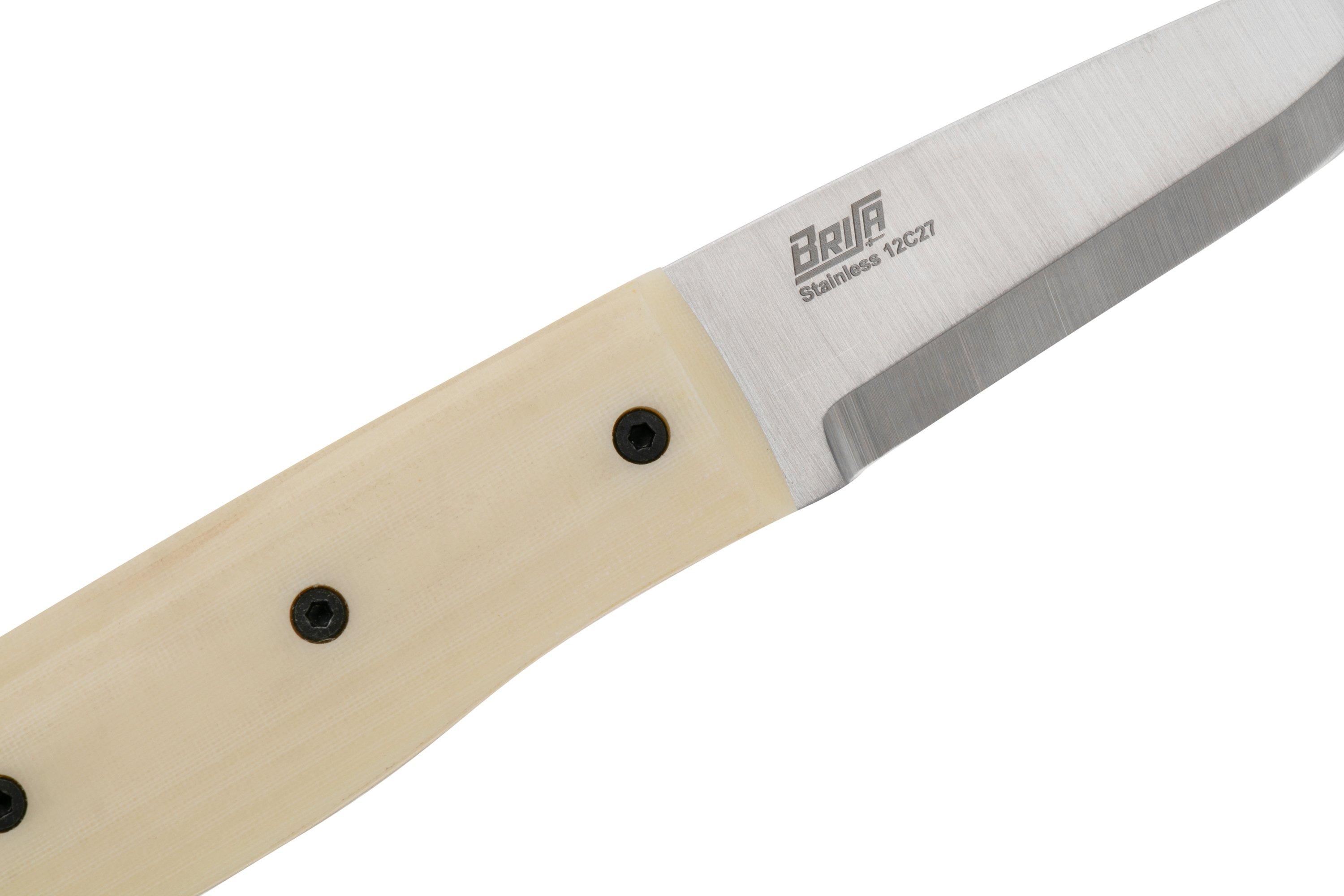 Brisa Pk70Fx 462 12C27 Scandi, Ivory Micarta, fixed knife ...
