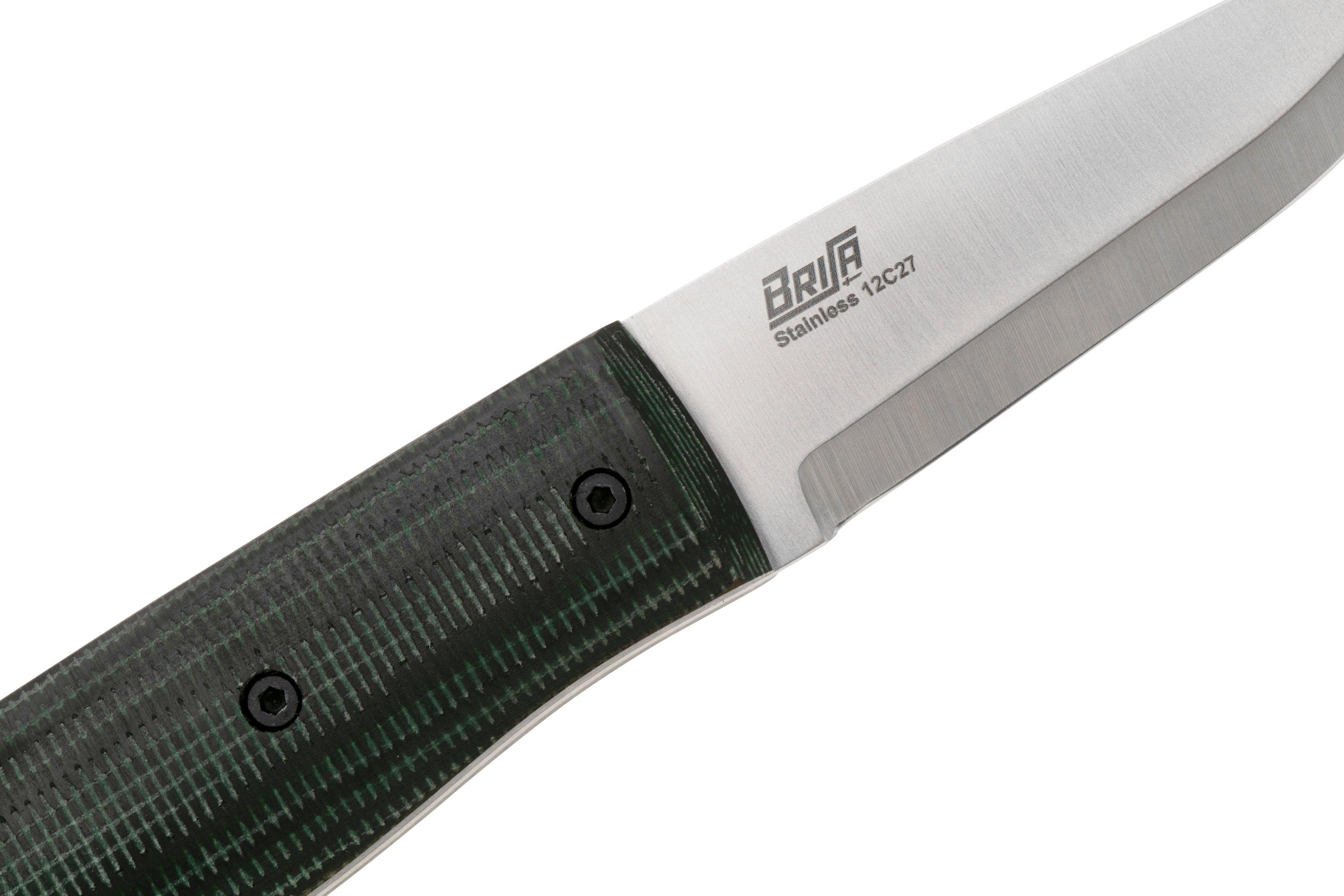 Brisa Pk70Fx 463 12C27 Scandi, Hunters Green Micarta, fixed knife ...