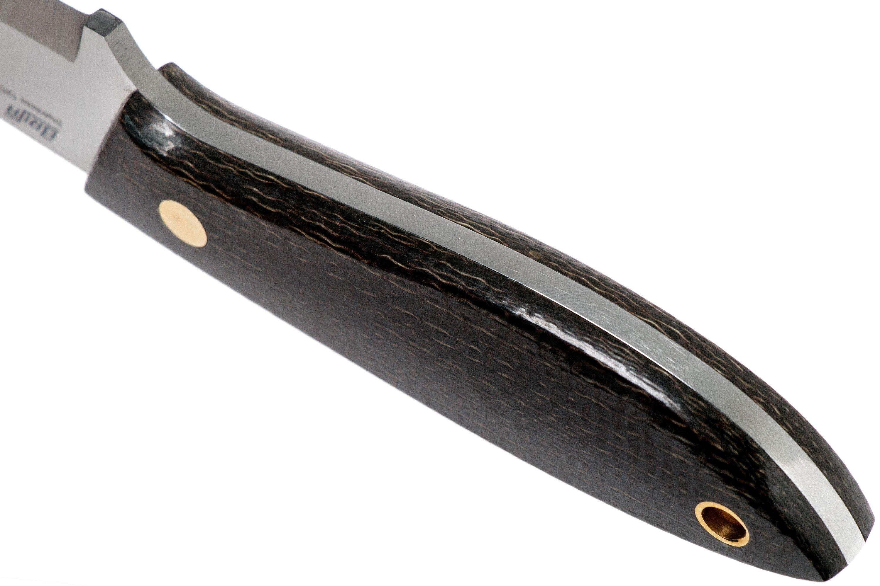 Brisa Bobtail 80 bison micarta handle, 12C27 Scandi, Multi-carry sheath ...