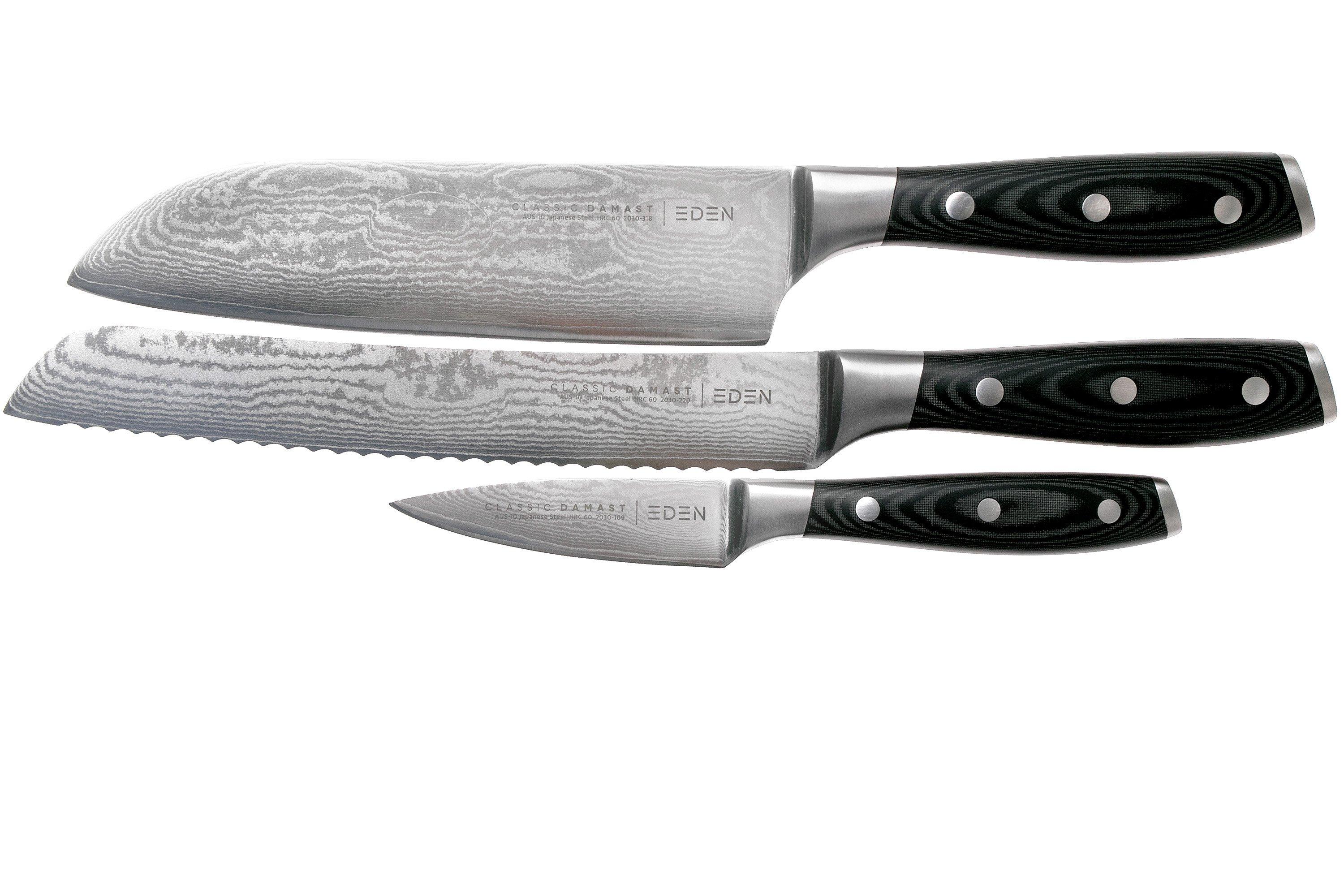 Eden Classic Damast 2030-S07, 3-piece knife set | Advantageously ...