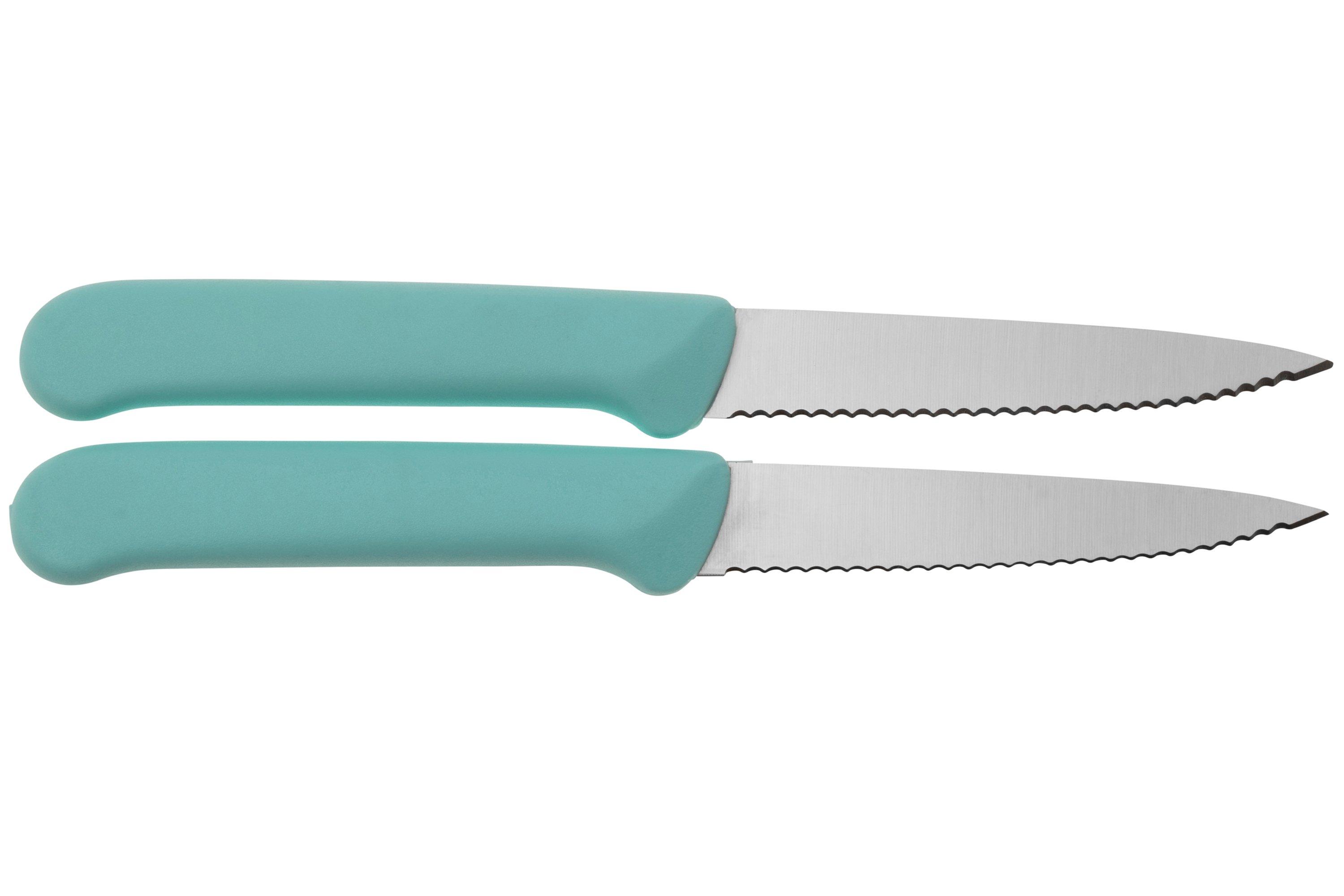 Eden serrated vegetable knives, light blue, 9 cm, set of 2 ...