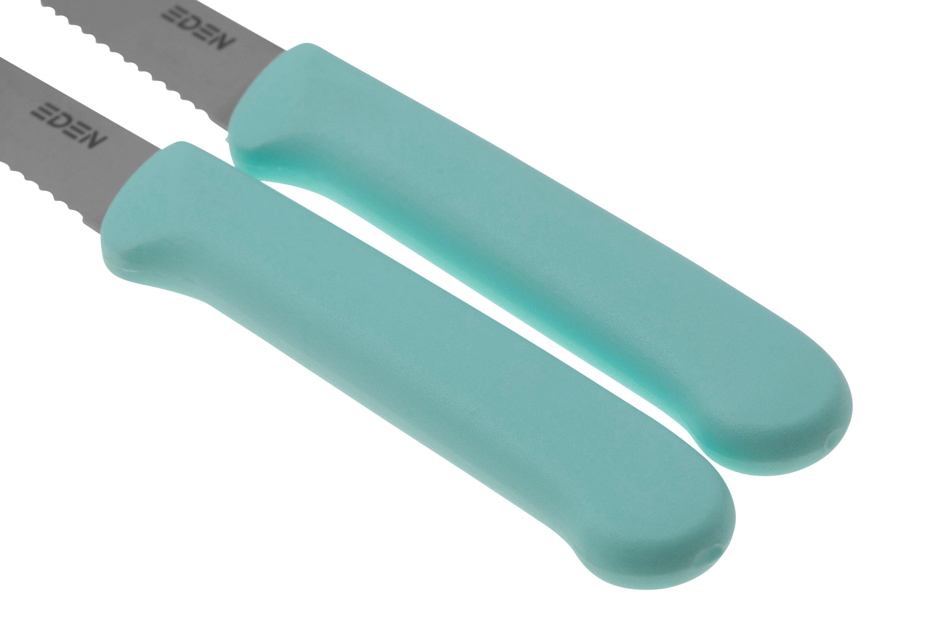 Eden serrated vegetable knives, light blue, 9 cm, set of 2 ...