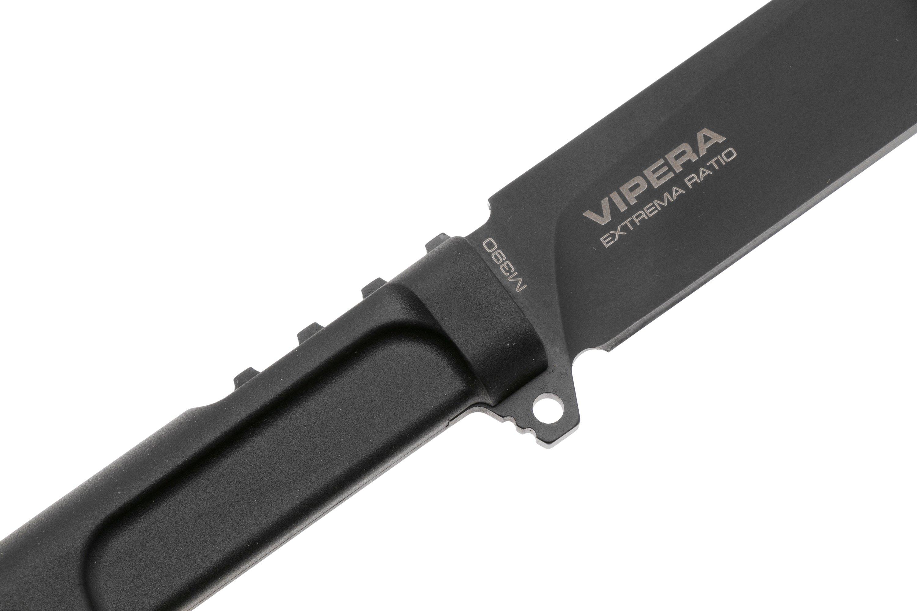 Extrema Ratio Vipera 04.1000.0484/M3/BLK/BLK, Black M390, Black Forprene fixed knife ...