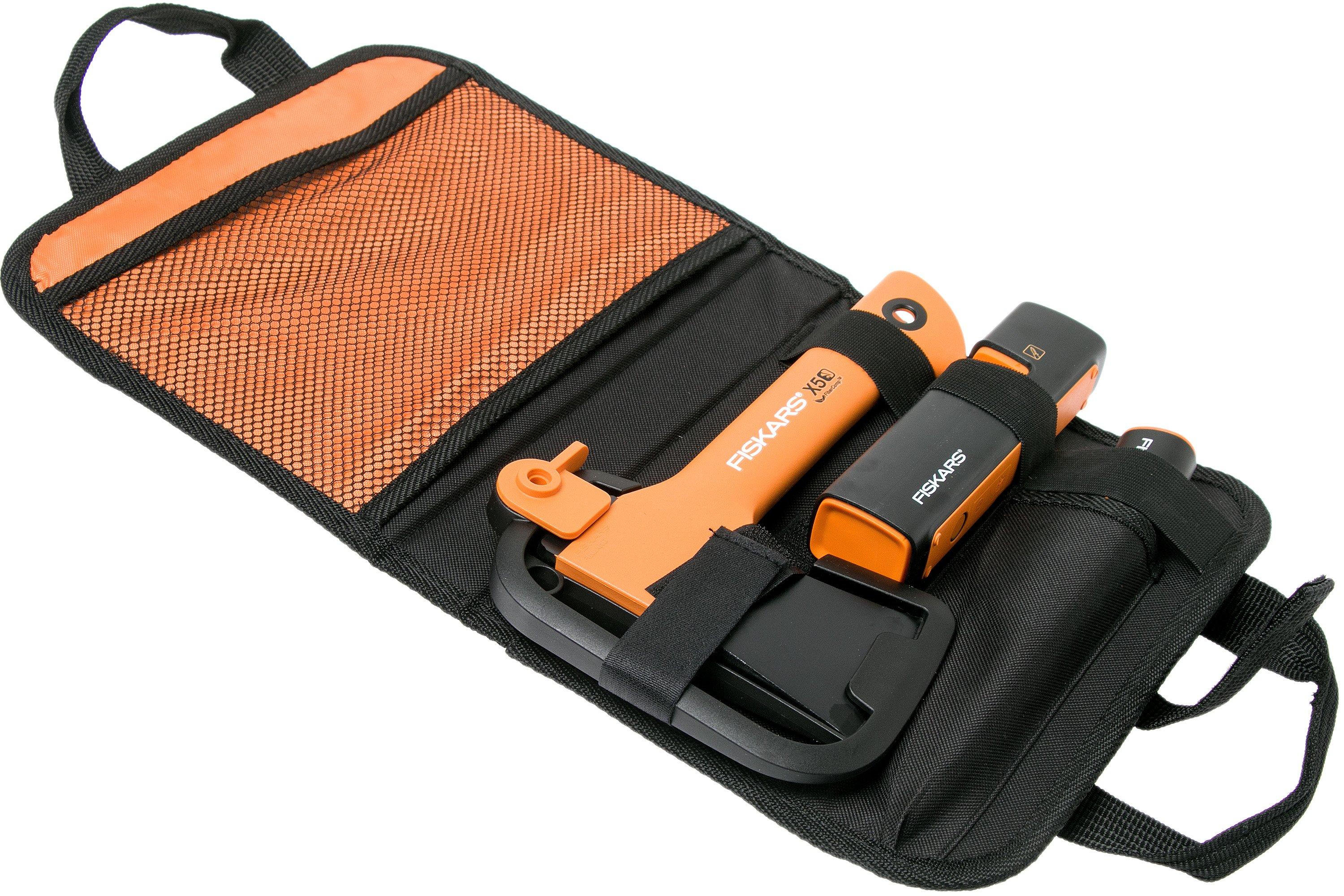 Fiskars X5 Fireplace ensemble 4 en 1 avec hache X5, couteau K40 et ...