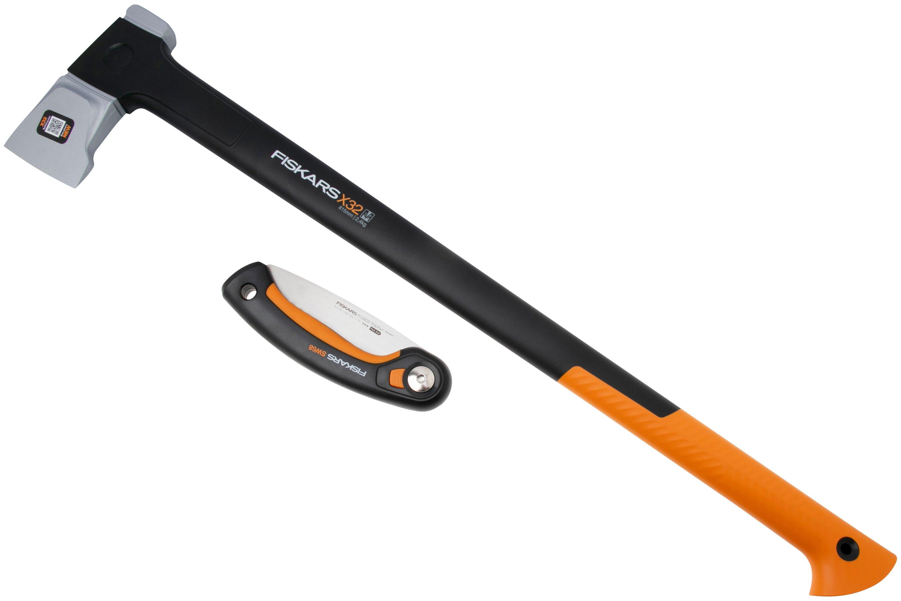 Fiskars X32 Splitting Axe Set 1075435 splitting axe + folding saw | Advantageously shopping at ...