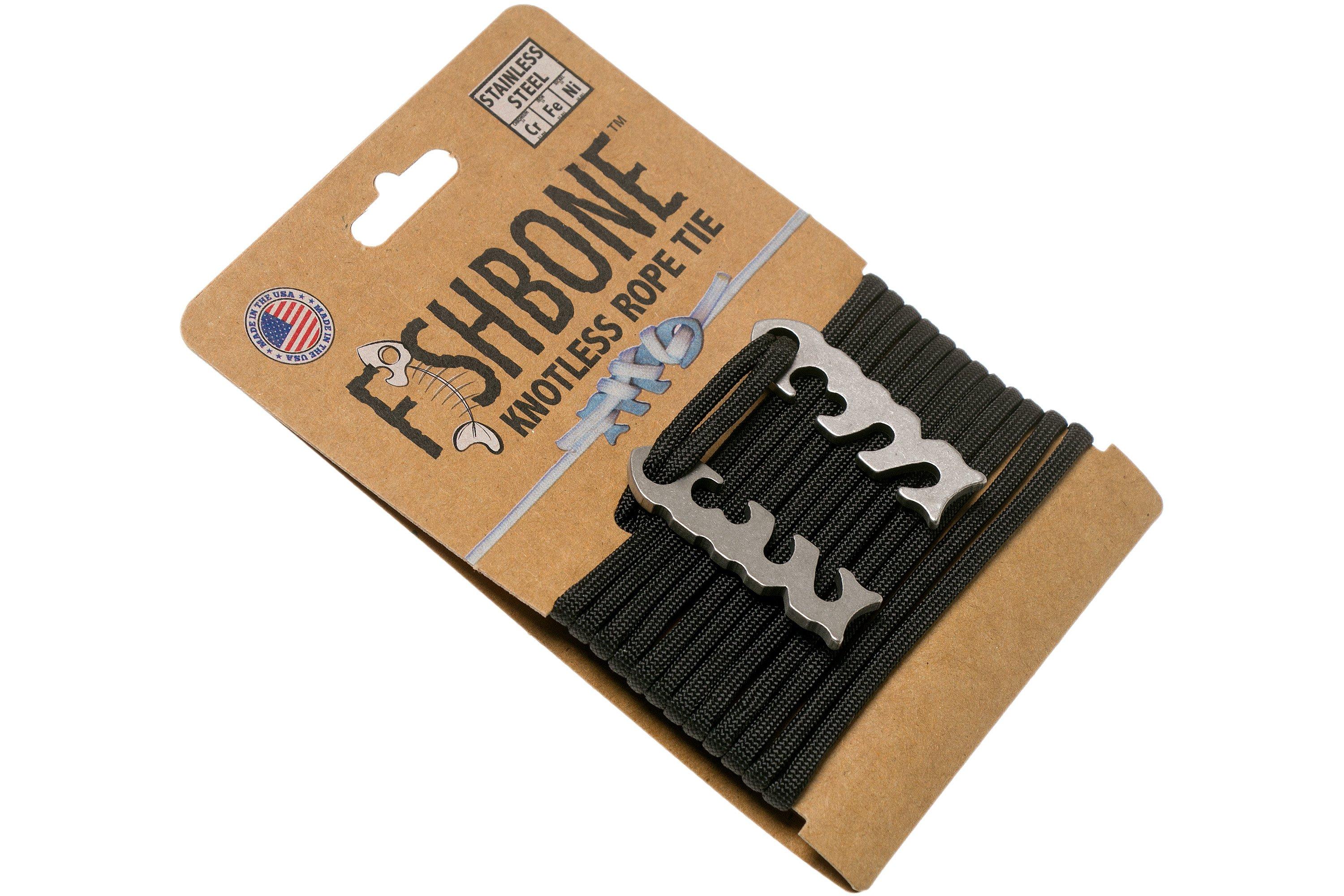 Fish Bone, 2-piece with 3 metres of paracord, stainless steel ...