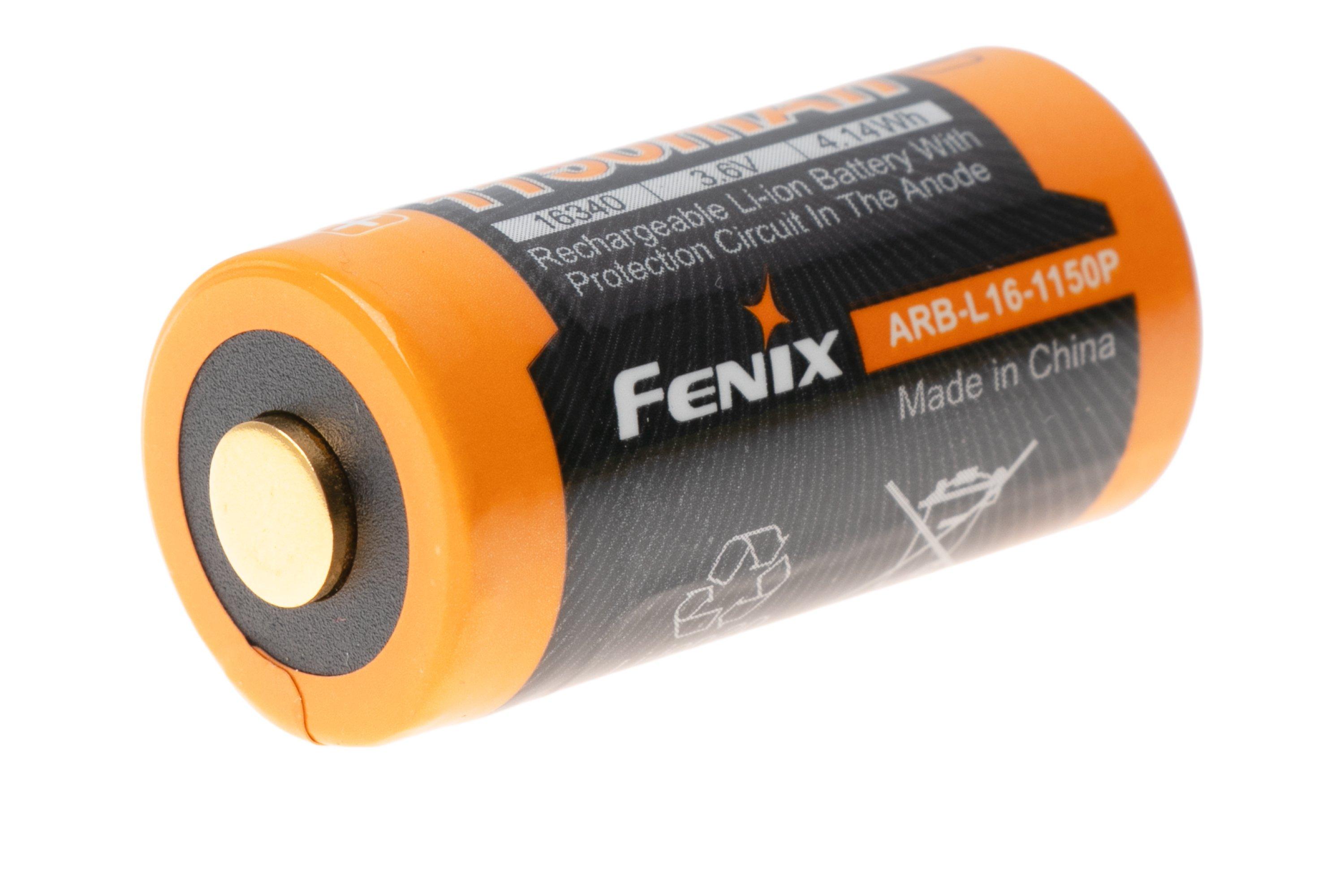 Fenix ARB-L16-1150P, 16340 rechargeable battery, 1150 mAh Li-Ion ...