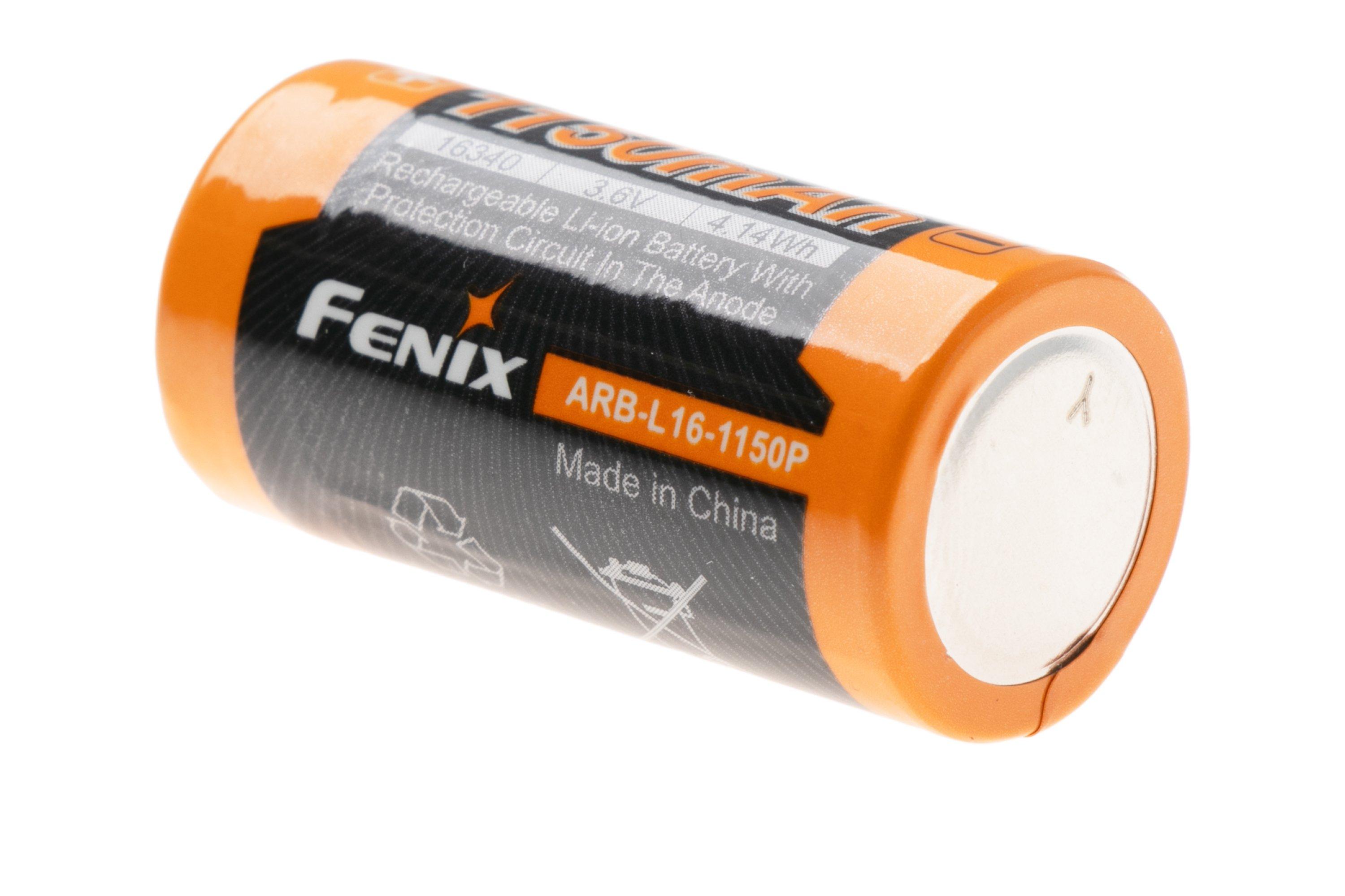 Fenix ARB-L16-1150P, 16340 rechargeable battery, 1150 mAh Li-Ion ...