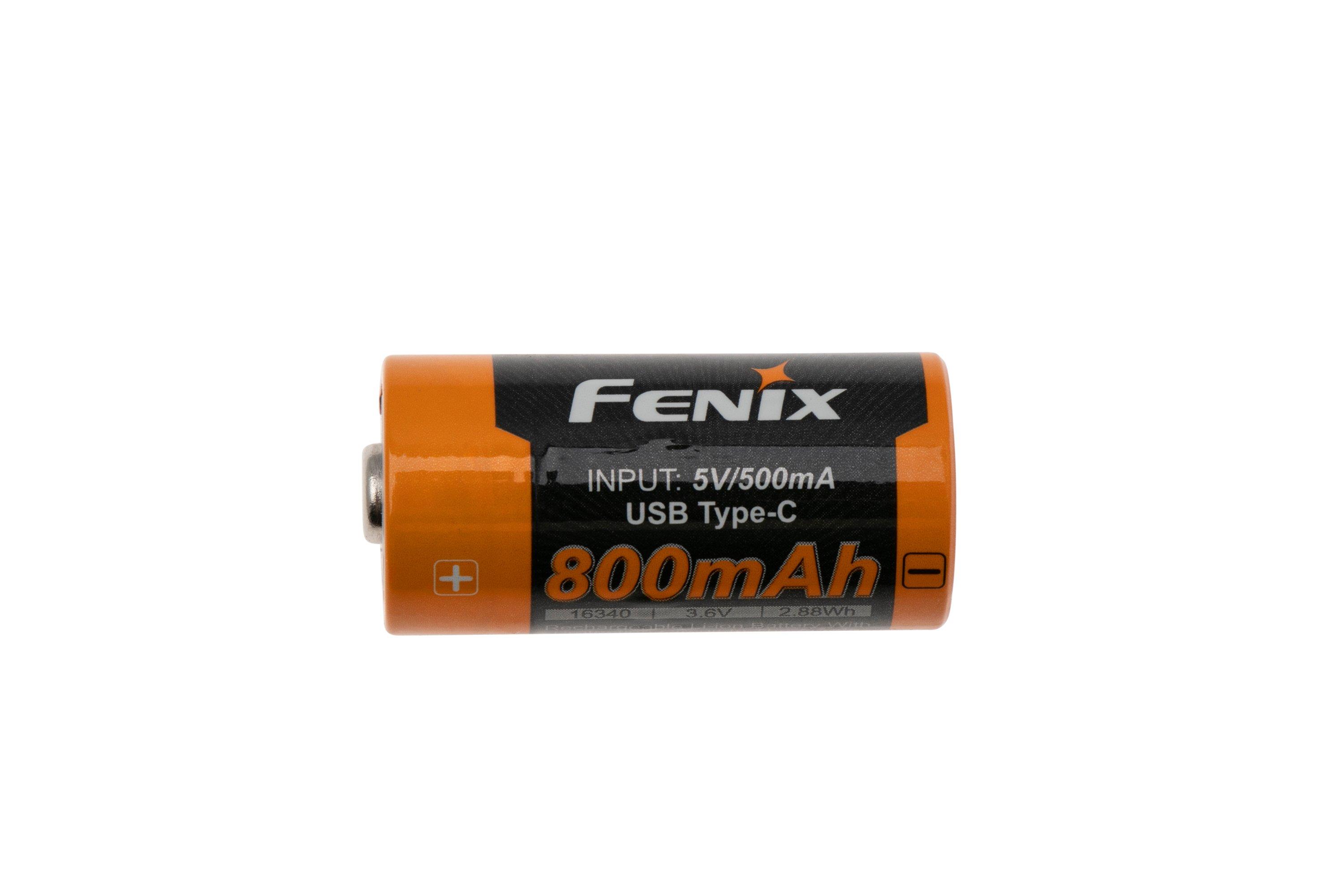 Fenix ARB-L16-800UP, 16340, High Discharge, USB-C-wiederaufladbarer ...