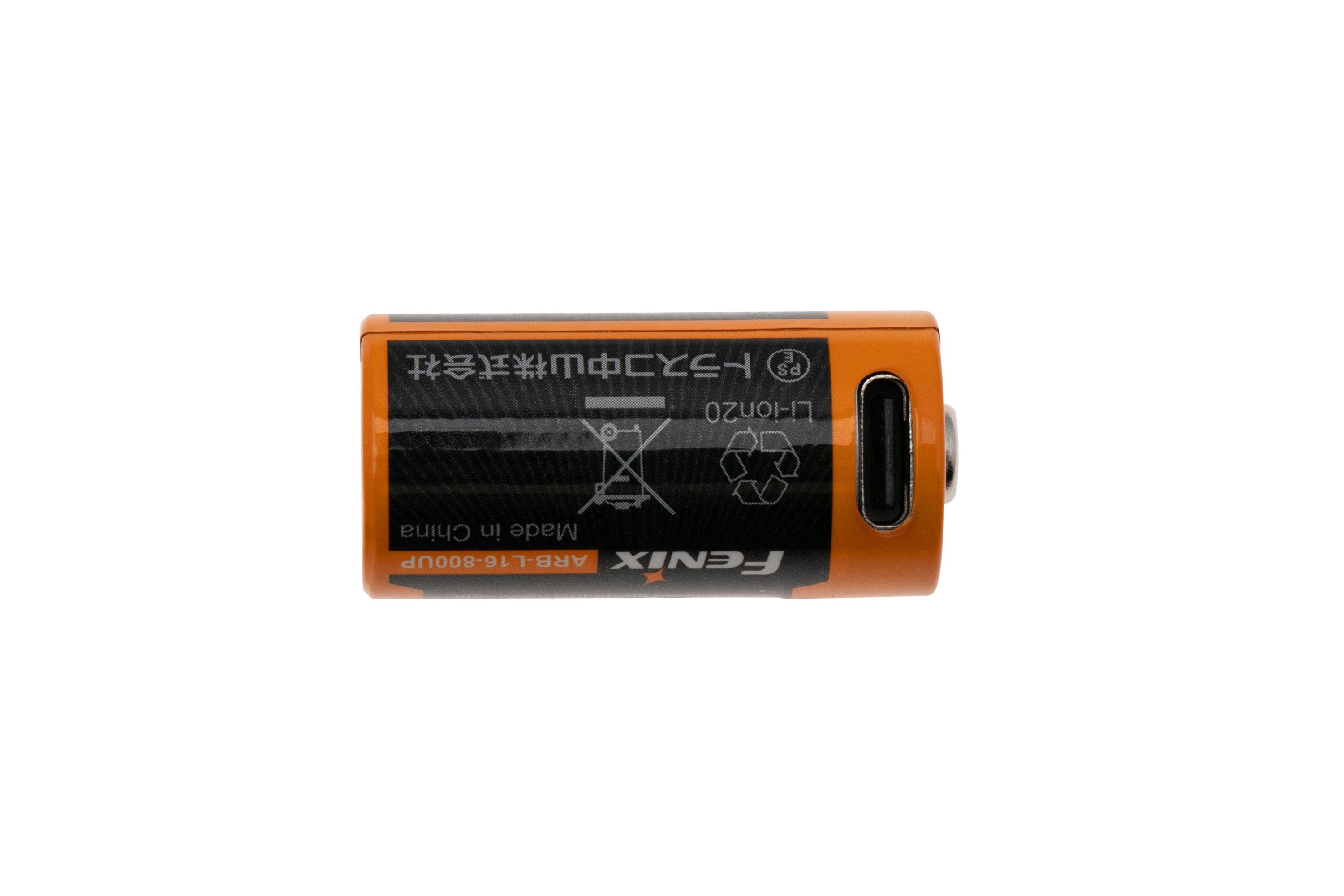 Fenix ARB-L16-800UP, 16340, High Discharge, USB-C-wiederaufladbarer ...