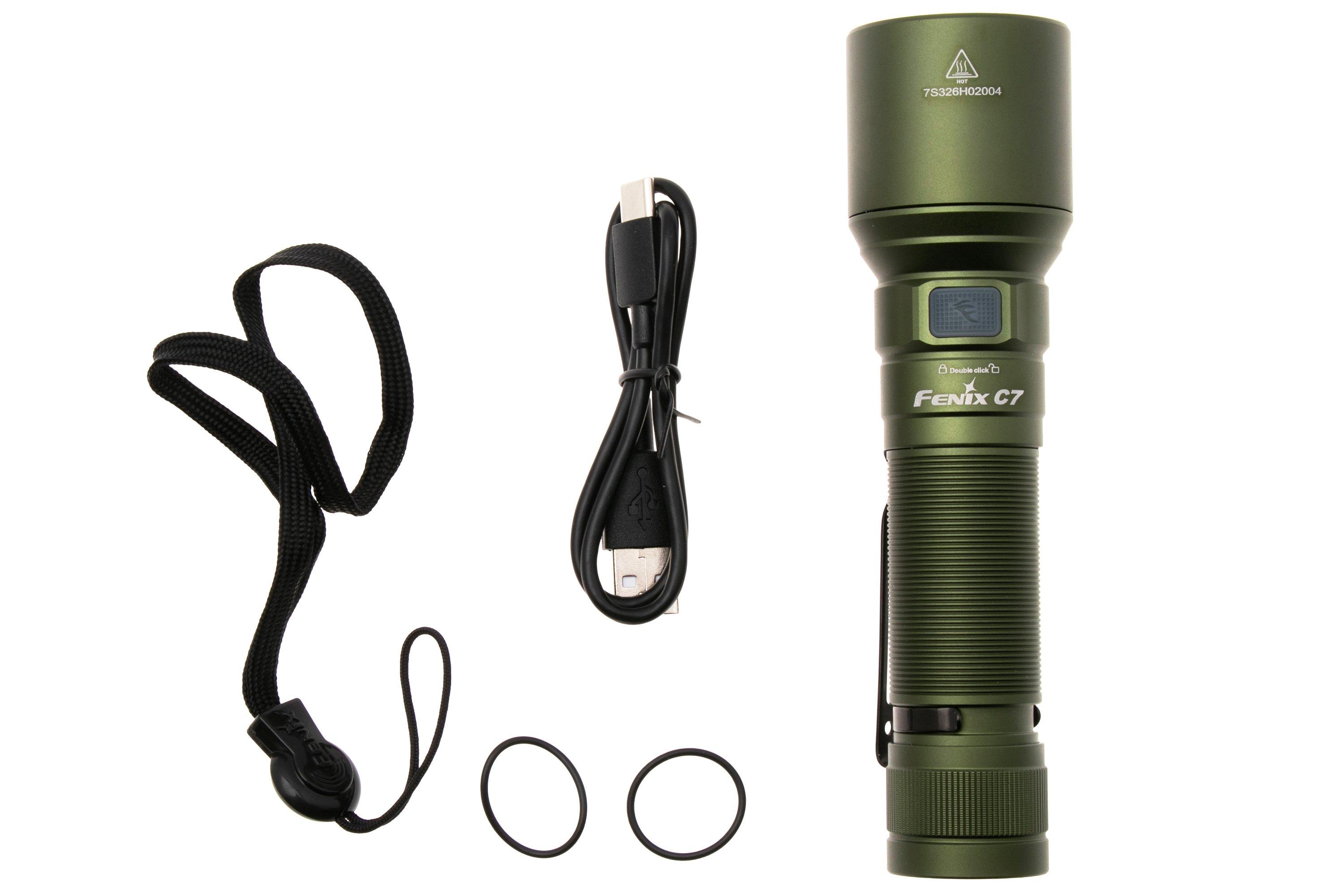 Fenix C7 rechargeable flashlight, 3000 lumens, green | Advantageously ...