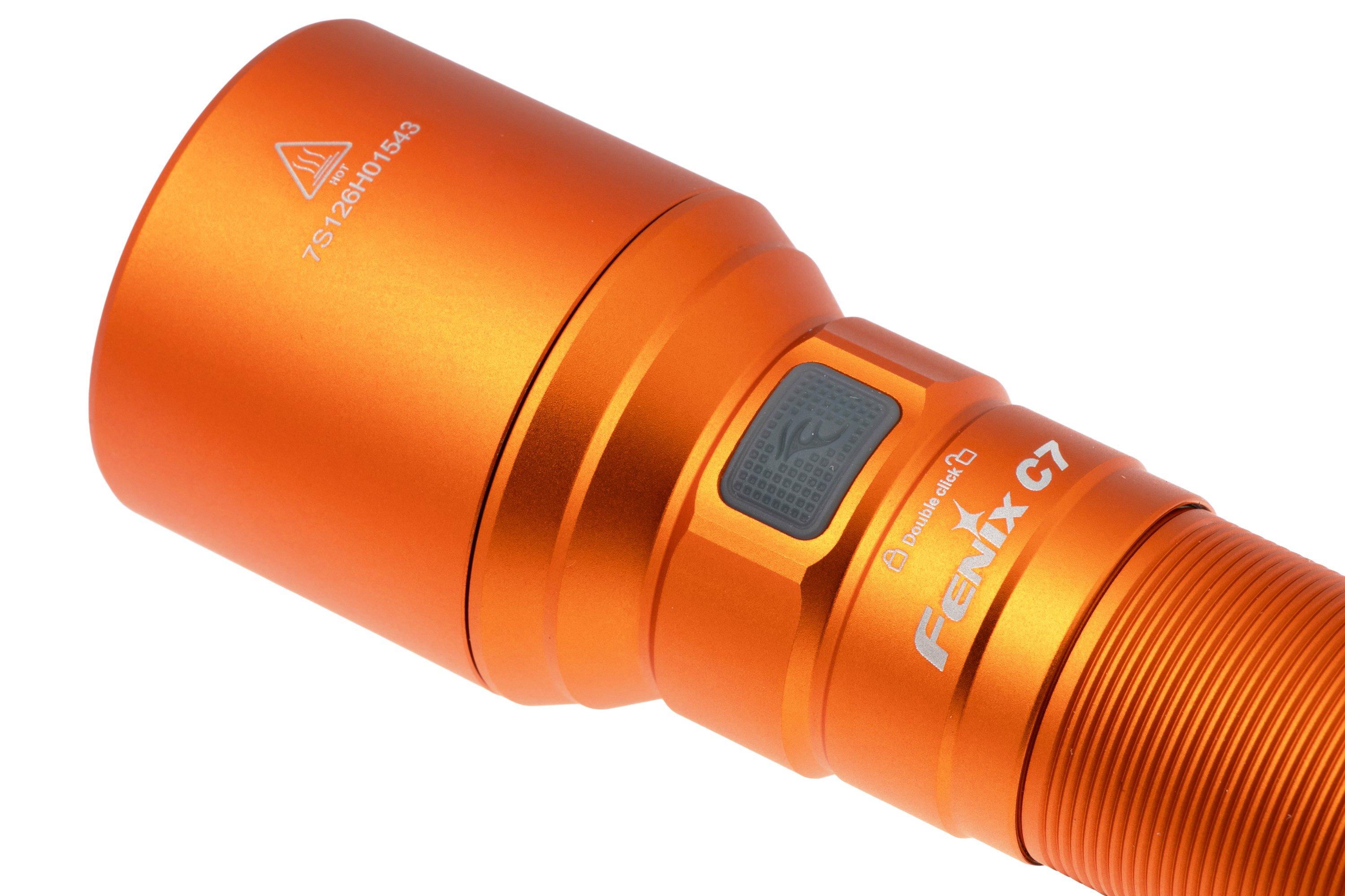 Fenix C7 rechargeable flashlight, 3000 lumens, orange | Advantageously ...