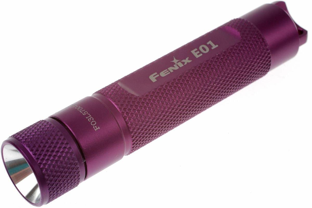 Fenix E01 LED torch, purple | Advantageously shopping at Knivesandtools.com