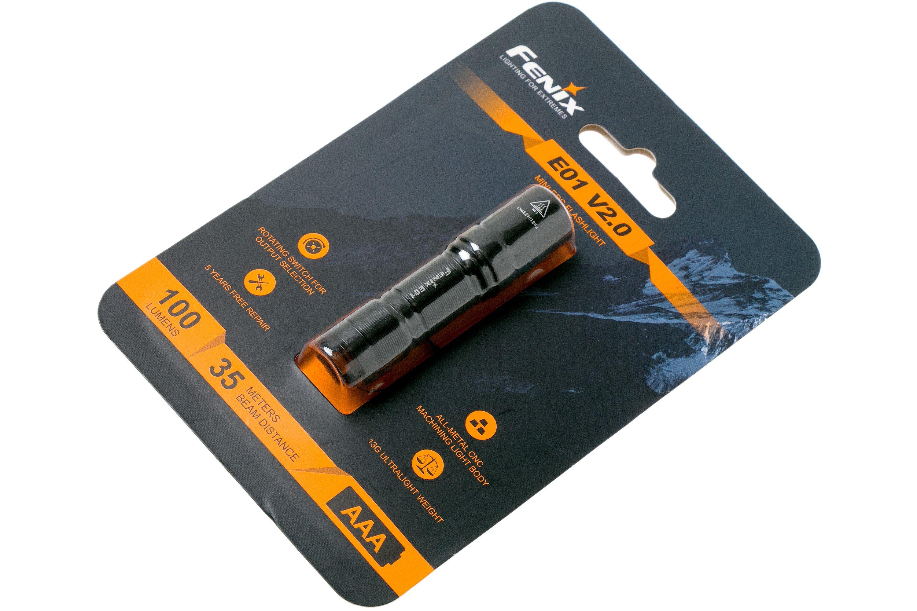 Fenix E01 V2.0 LED torcia, nero | Fare acquisti vantaggiosamente su Knivesandtools.it