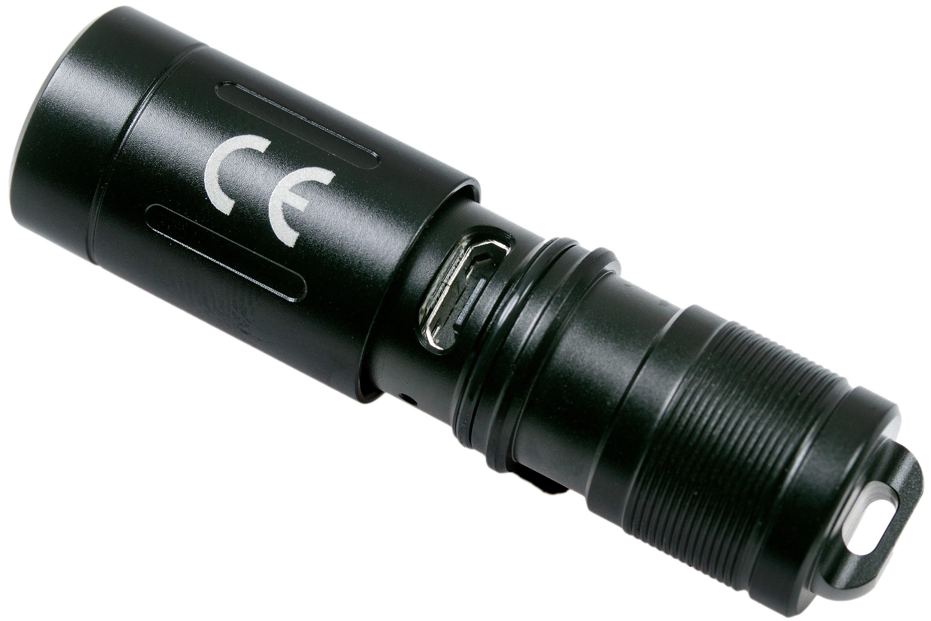 Fenix E02R rechargeable keychain flashlight, 200 lumens, black ...