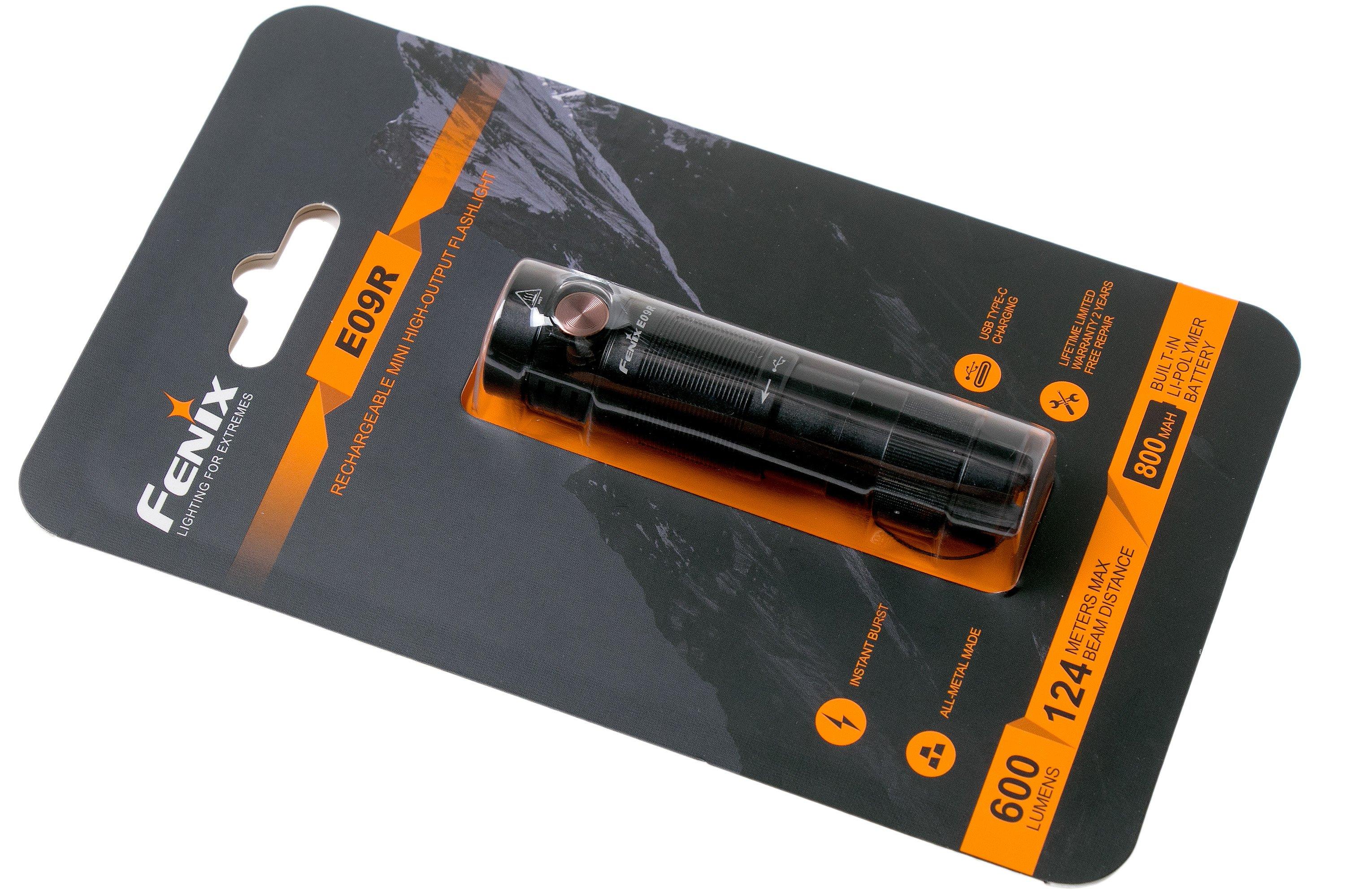 Fenix E09R rechargeable EDC flashlight, 600 lumens | Advantageously ...