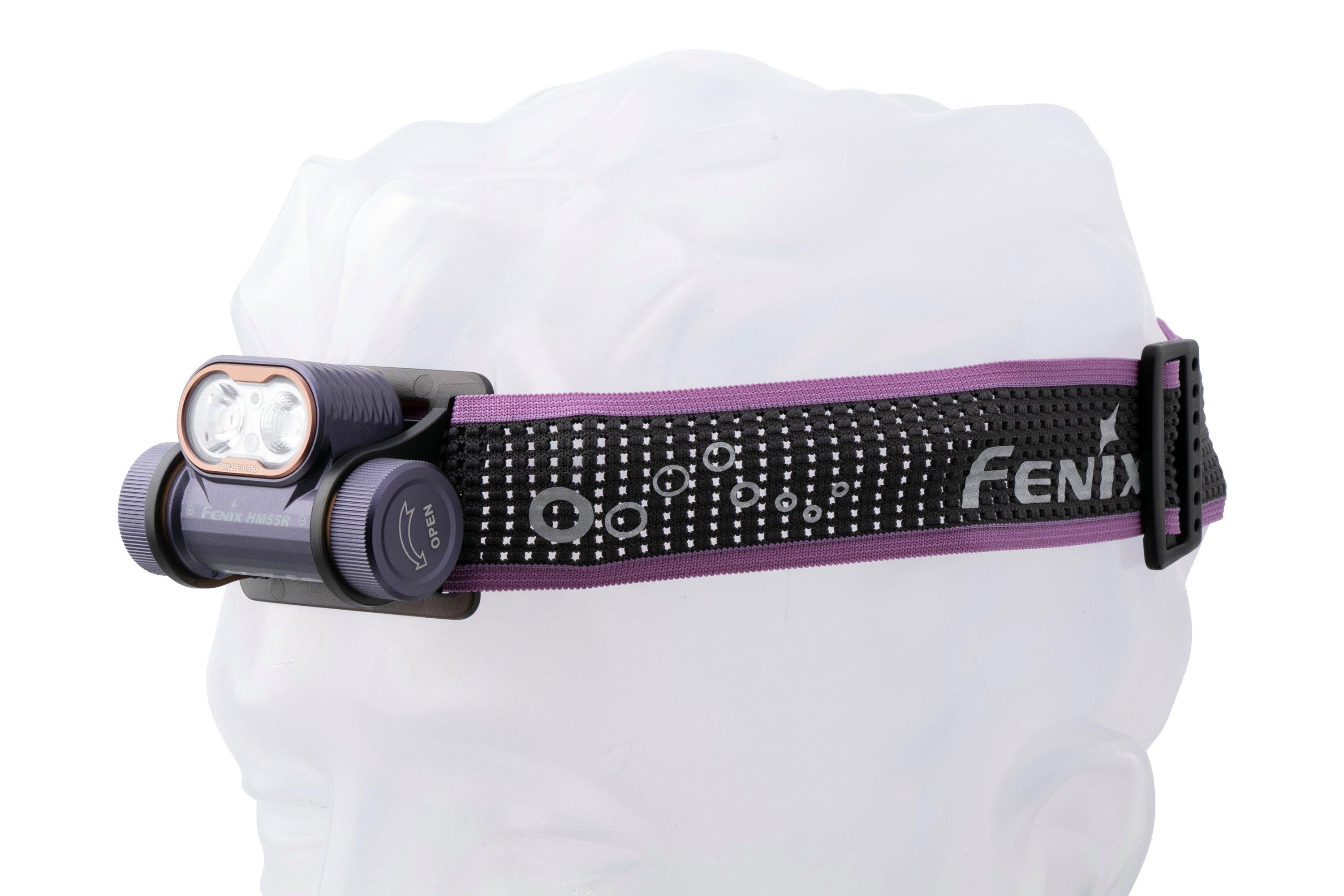 Fenix HM55R rechargeable head torch, 1200 lumens, Dark Purple ...