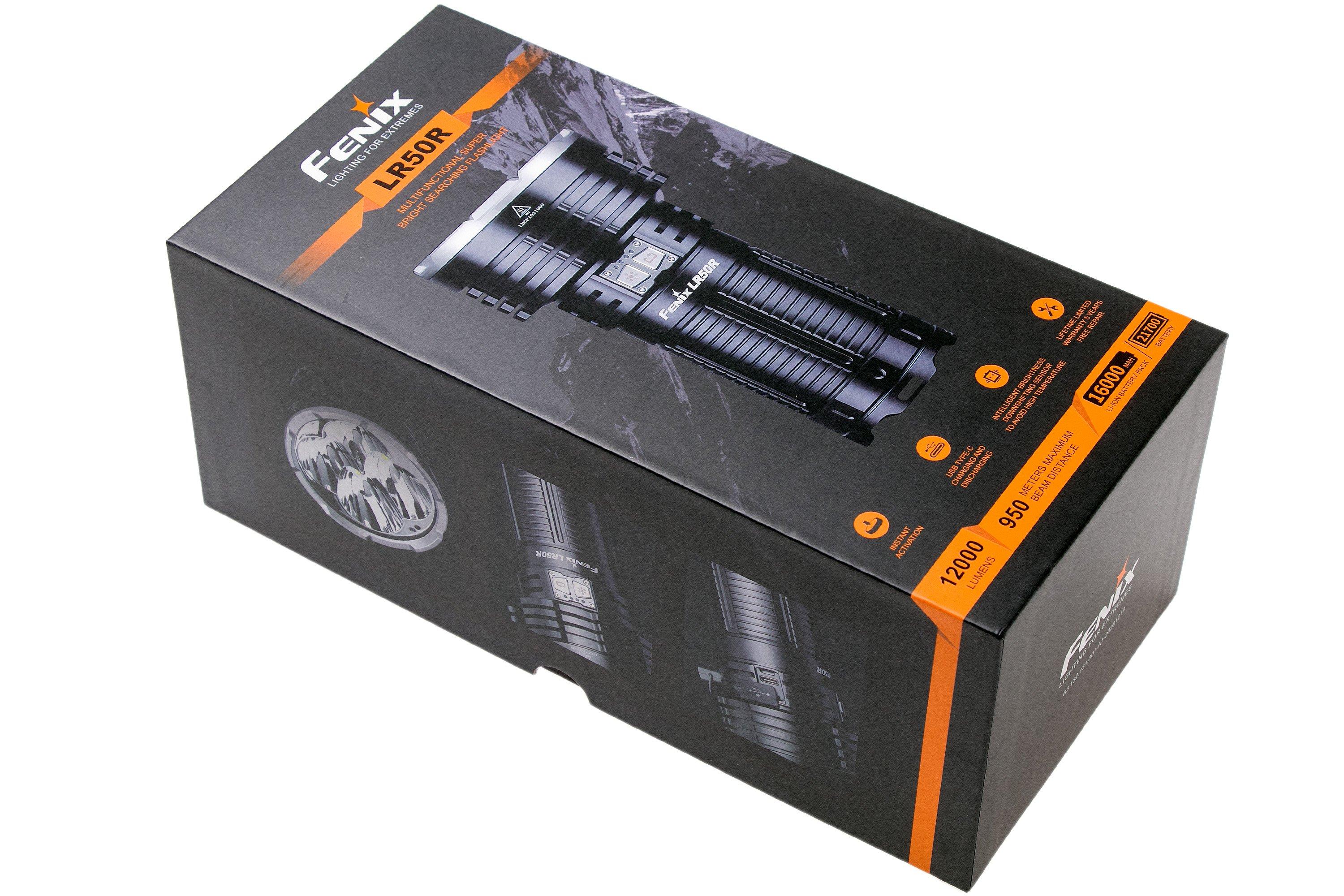 Fenix LR50R rechargeable LED flashlight, 12000 lumens | Advantageously ...