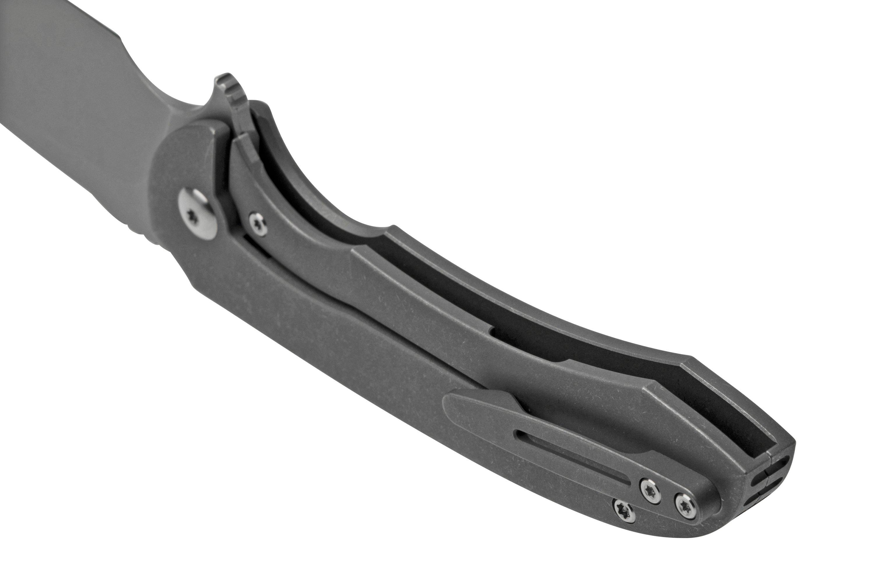 Ferrum Forge Allurus ALL-SW Stonewashed Titanium, pocket knife ...