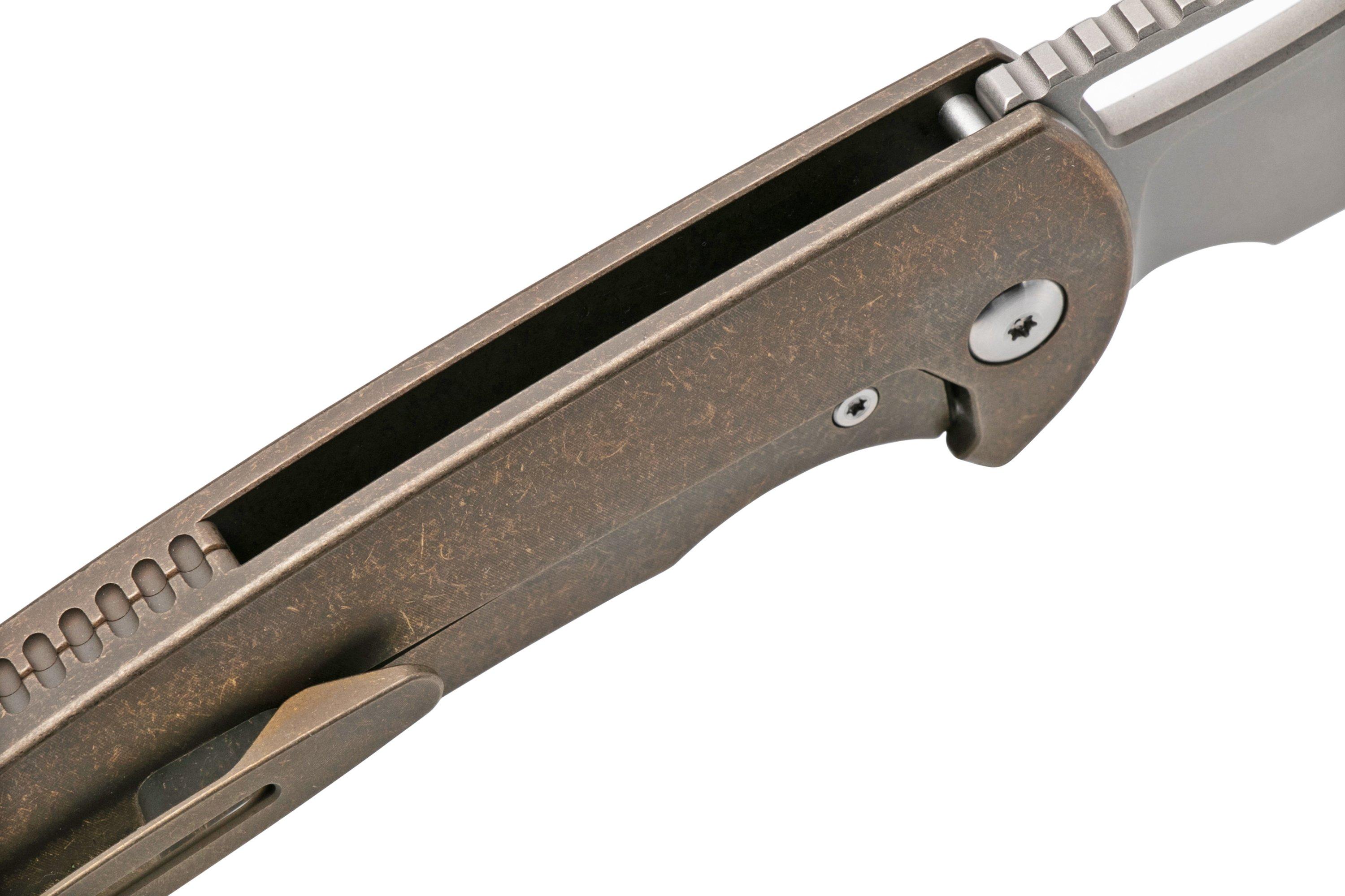 Ferrum Forge Archbishop 3.0 Stonewashed Bronze ARB3-BR pocket knife ...