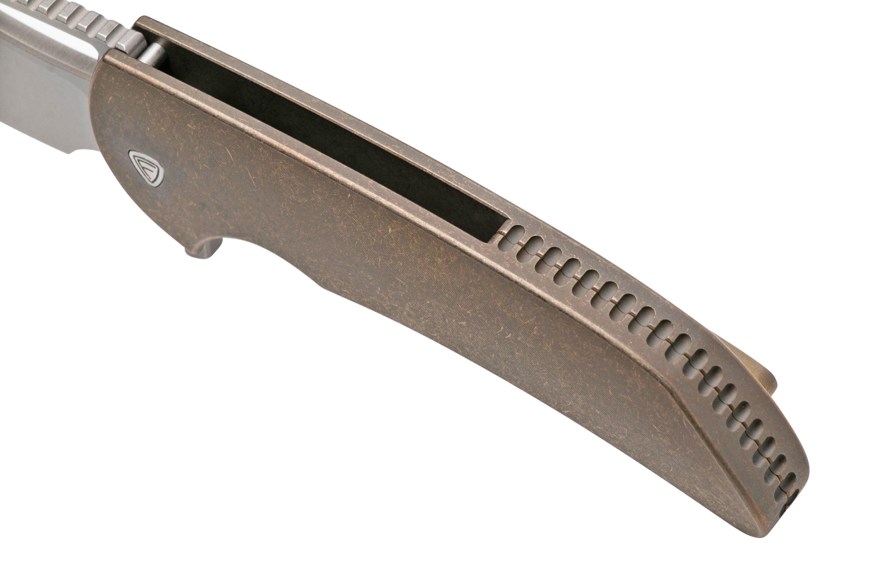 Ferrum Forge Archbishop 3.0 Stonewashed Bronze ARB3-BR pocket knife ...