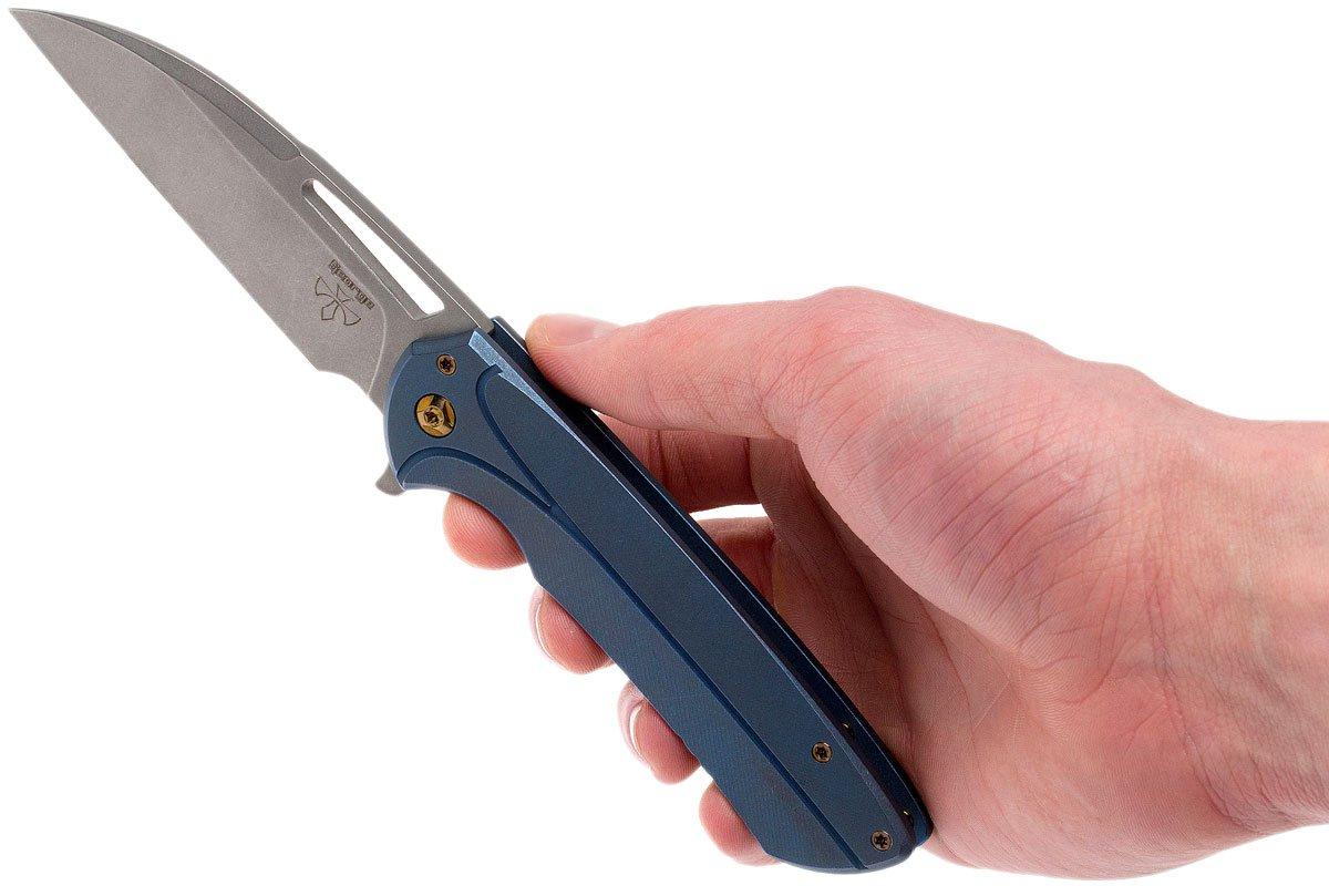 Ferrum Forge Masterblaster Flying V Blue pocket knife, Les George ...