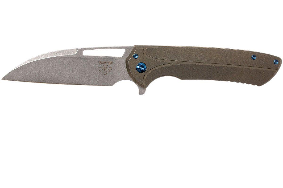 Ferrum Forge Masterblaster Flying V Bronze pocket knife, Les George ...