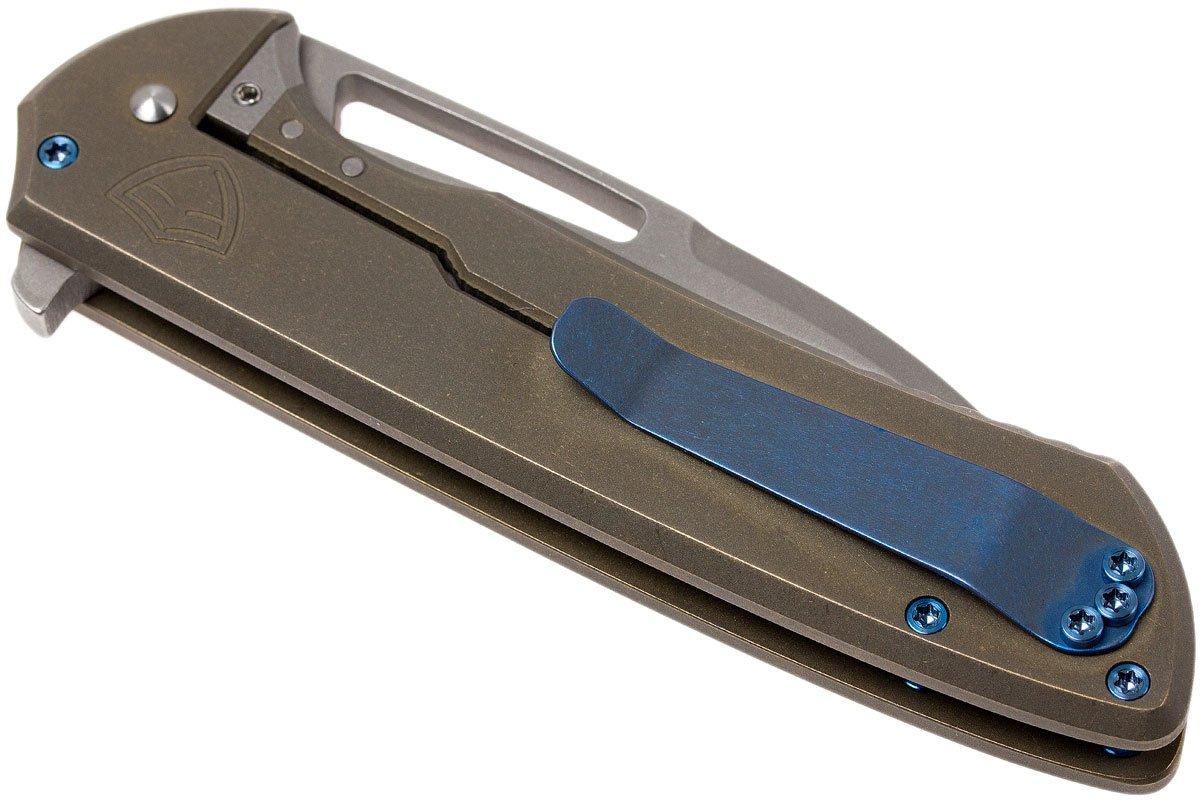 Ferrum Forge Masterblaster Flying V Bronze pocket knife, Les George ...