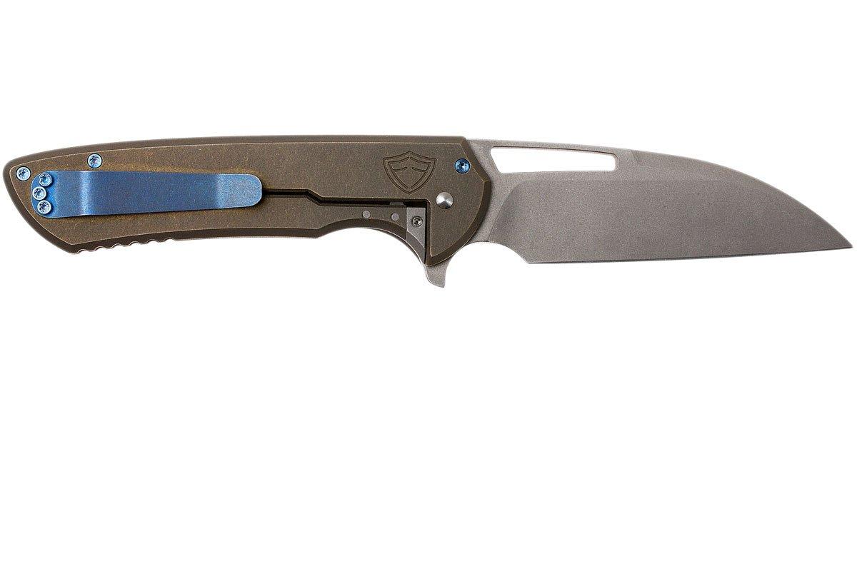 Ferrum Forge Masterblaster Slab Bronze pocket knife, Les George design ...