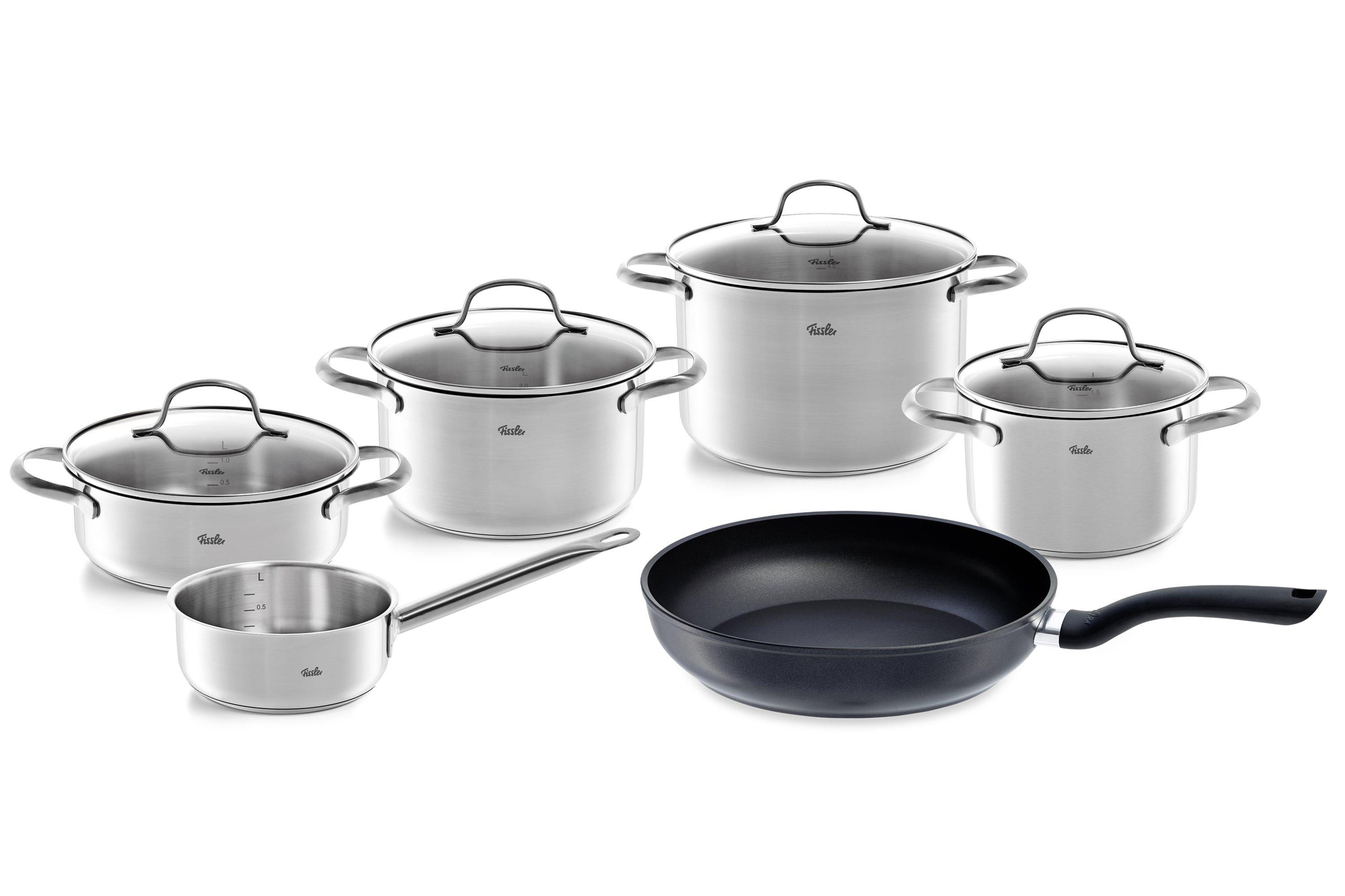 Fissler San Francisco 040-113-05-000-0, juego de 5 ollas + sartén Fissler Cenit 045-300-28-100 ...