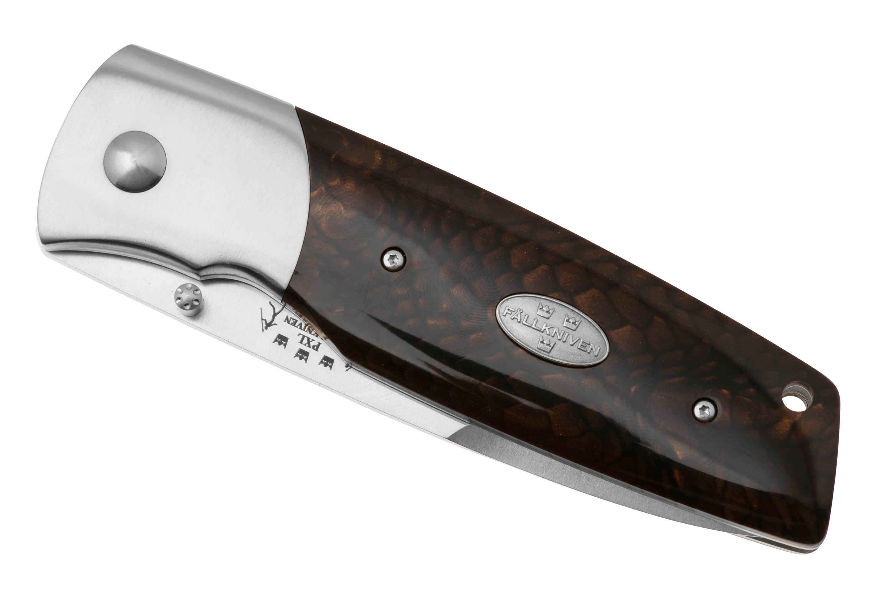 Fällkniven PXLgd Juma, Satin Elmax, Golden Dragon gentleman's knife ...