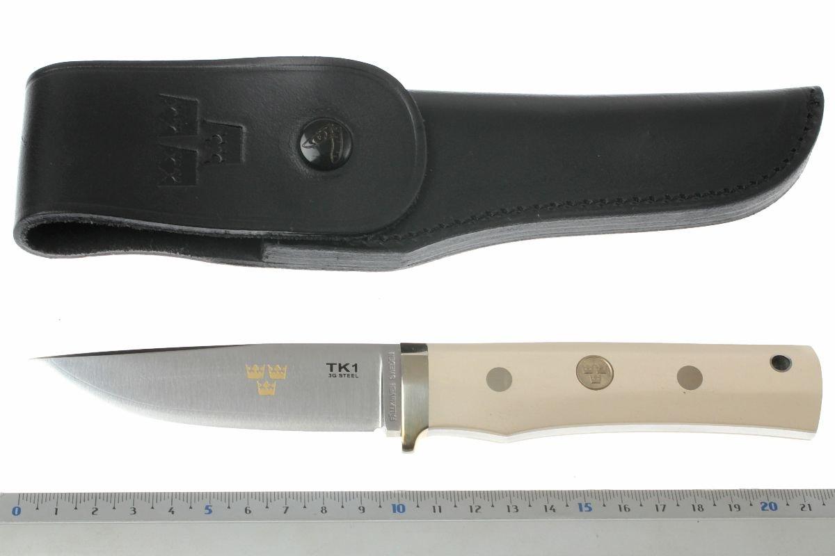 Fallkniven TK1 Tre Kronor, Ivory Micarta, leather sheath | Advantageously shopping at ...