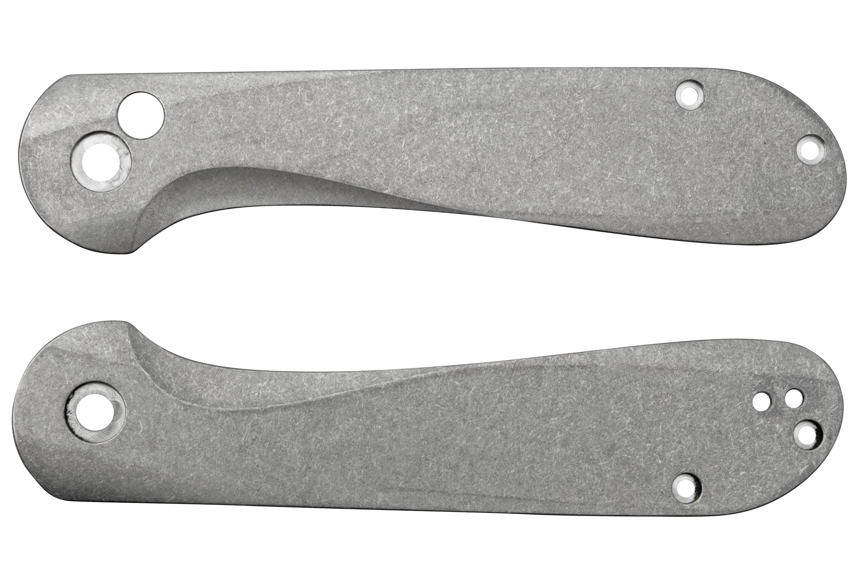 Flytanium Civivi Elementum Button Lock FLY-1257SW Stonewashed Titanium ...