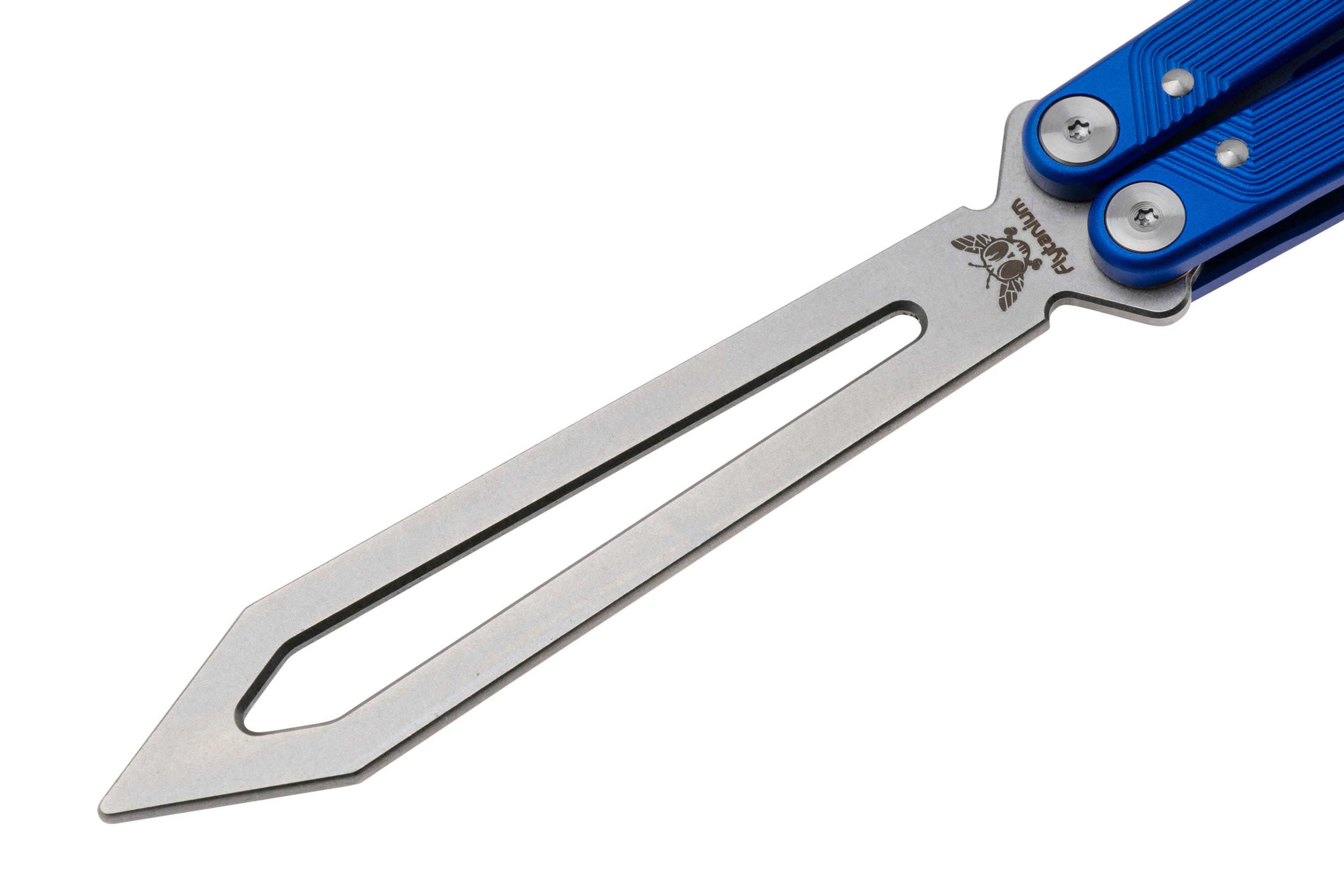 Flytanium Zenith Balisong Trainer 1261SBS Stonewashed, Static Blue ...
