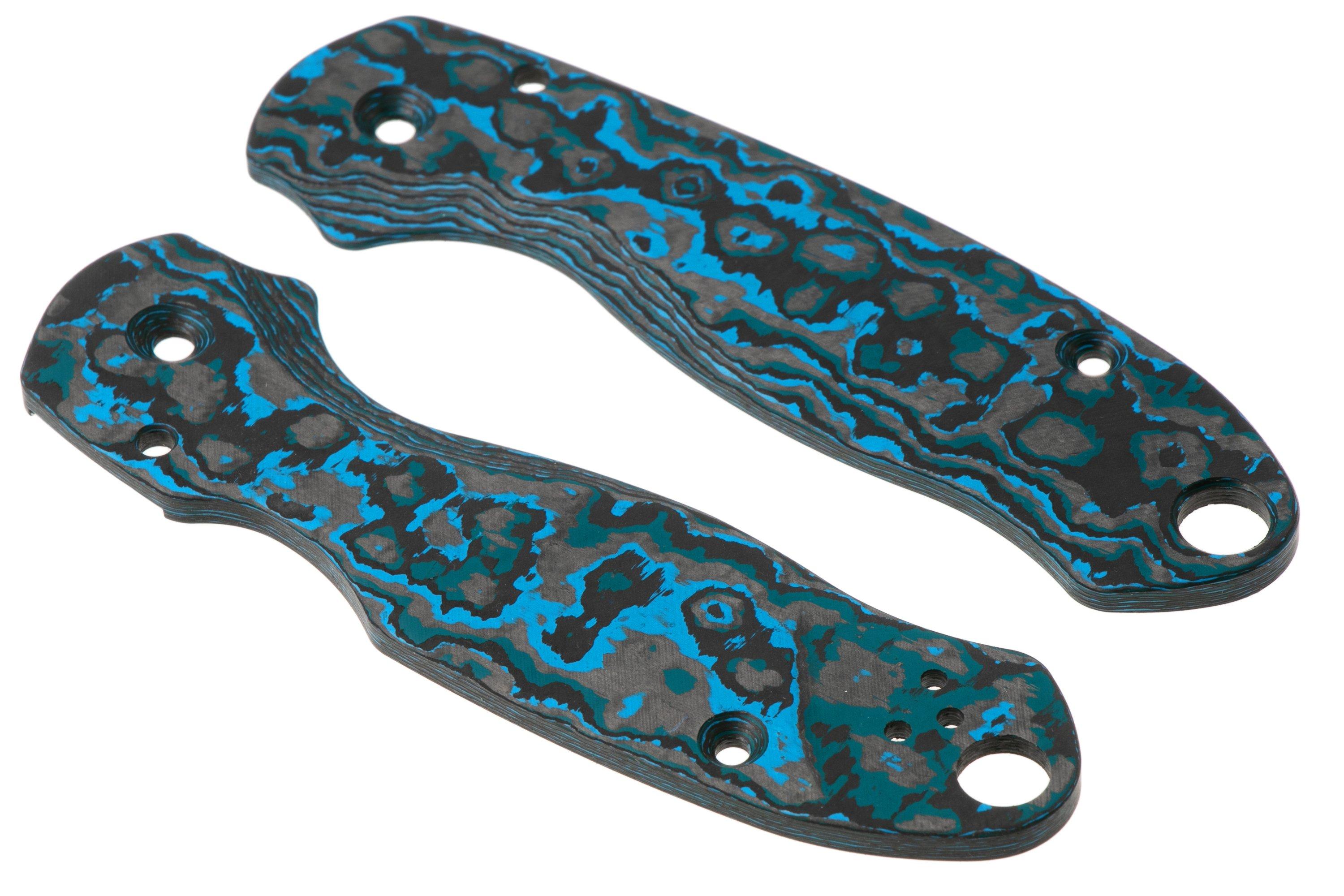 Flytanium Spyderco Para 3 Lotus Scales FLY1361AS Arctic Storm Carbon ...