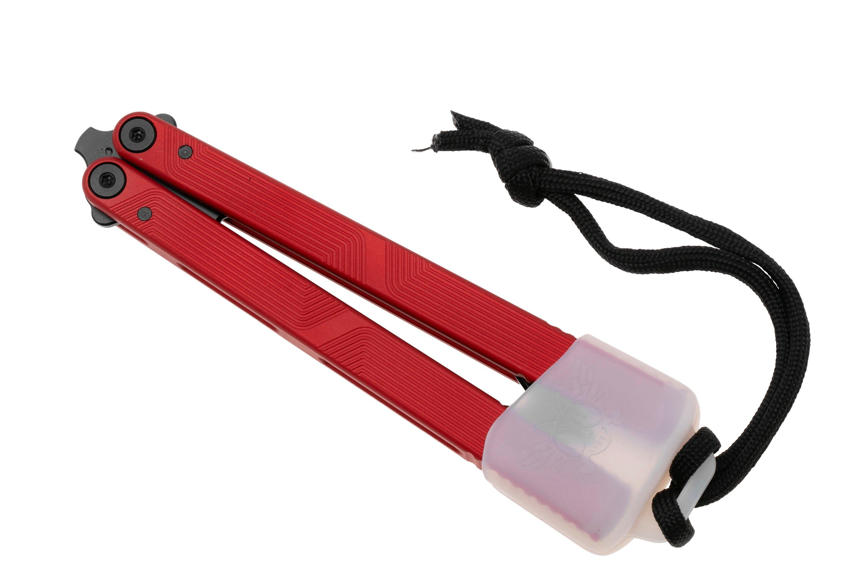 Flytanium Zenith Trainer 2.0 1385LRB Black, Lava Red Aluminum, balisong trainer | Advantageously ...