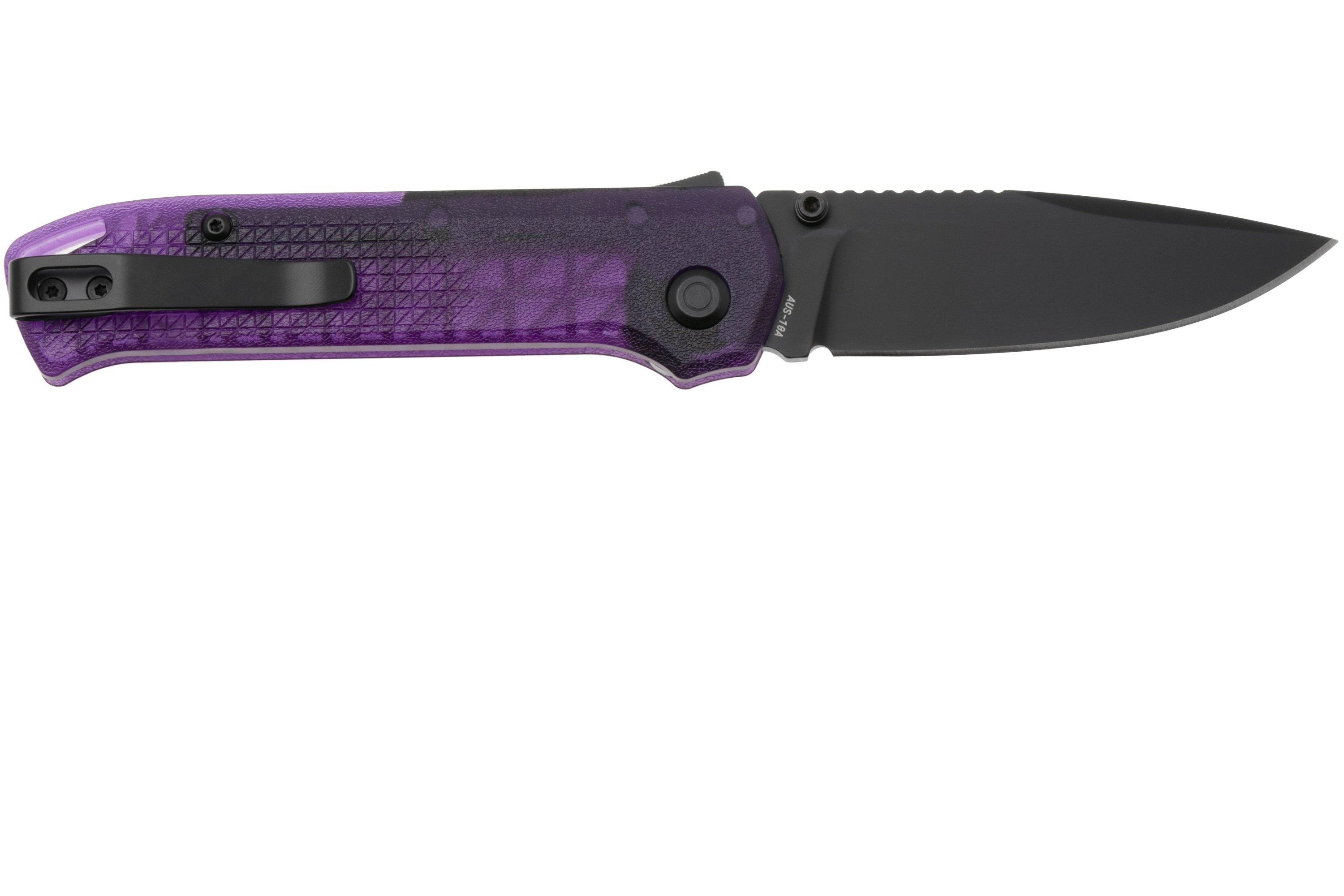 Flytanium Arcade Lite FLY-1395PB, DLC AUS-10A, Purple Polycarbonate, pocket knife ...