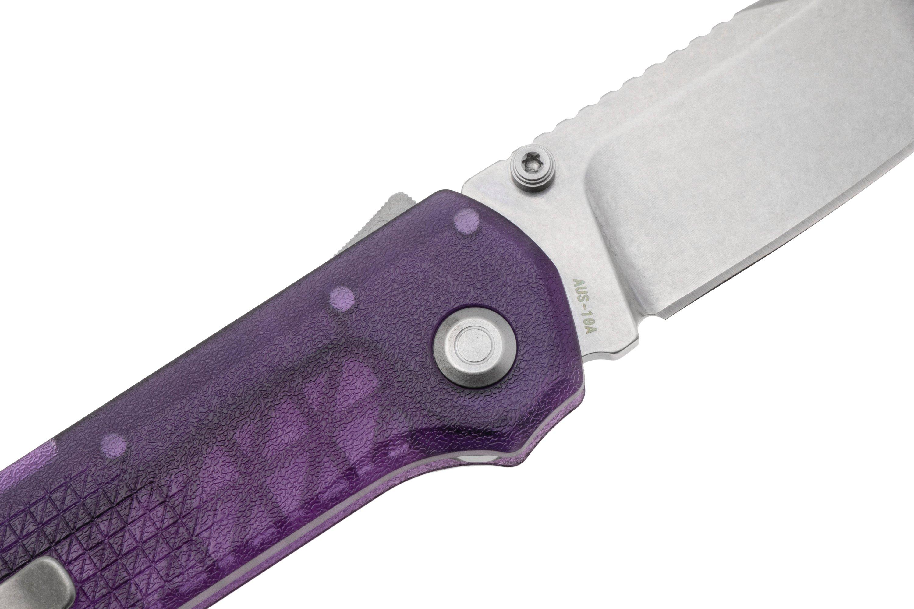 Flytanium Arcade Lite FLY-1395PS, Stonewashed AUS-10A, Purple Polycarbonate, pocket knife ...
