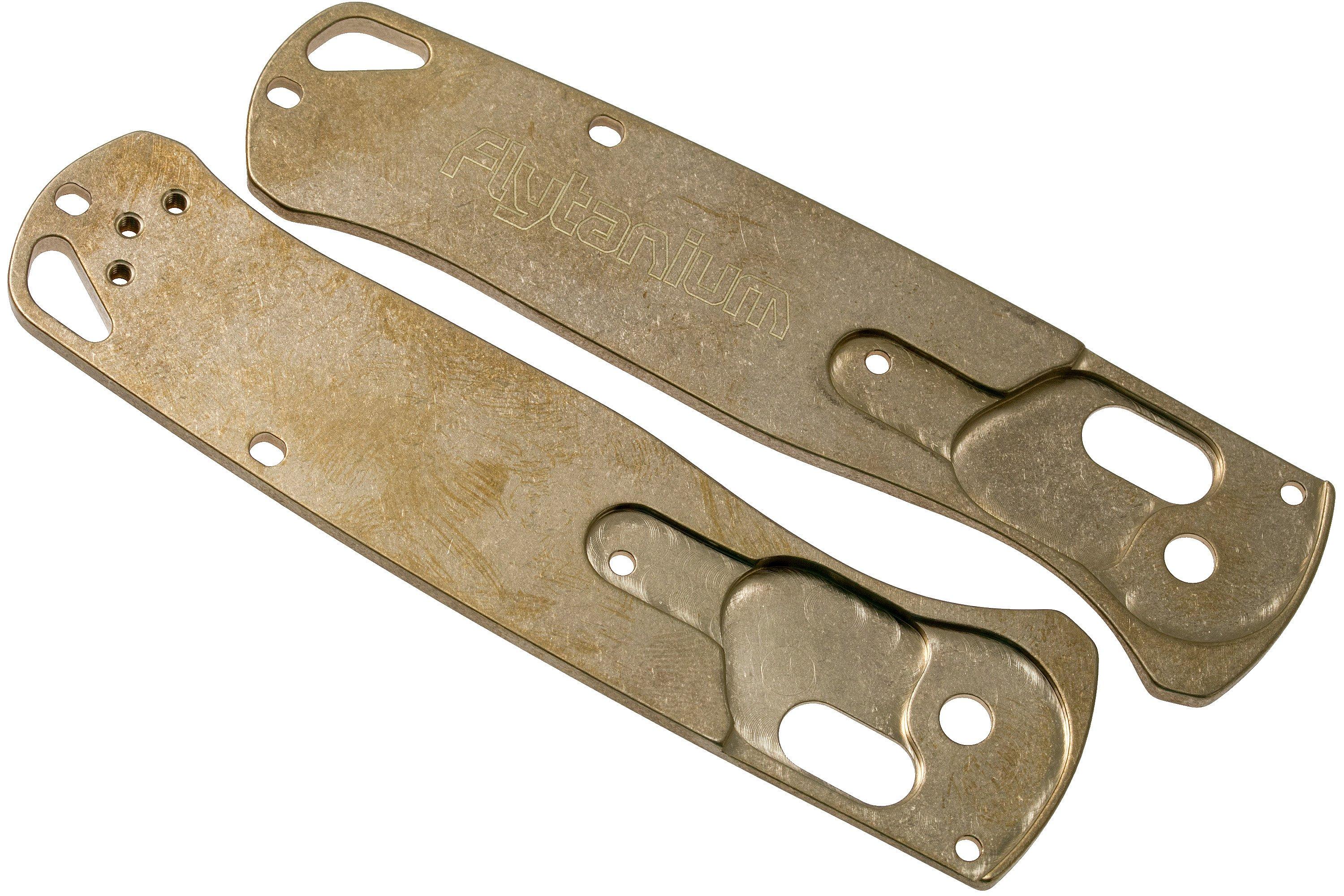 Flytanium Benchmade Bugout Scales, brass | Advantageously shopping at ...