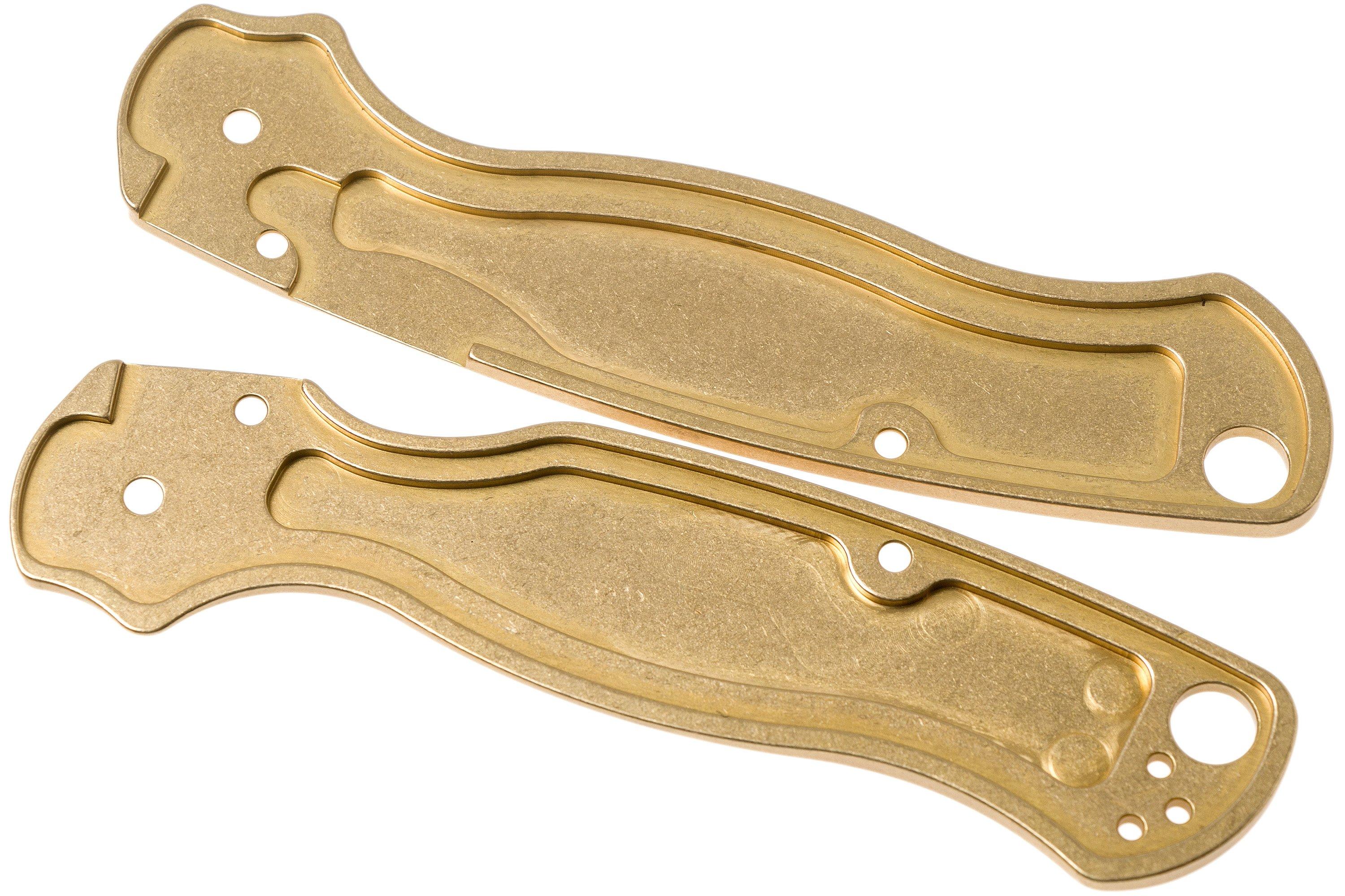 Flytanium Spyderco Paramilitary 2 Lotus Scales, brass | Advantageously ...