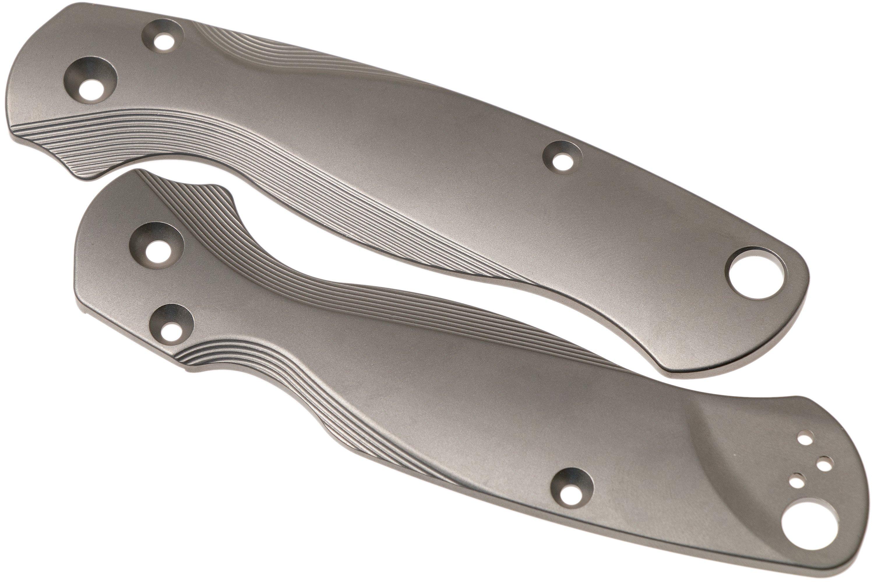 Flytanium Spyderco Paramilitary 2 Lotus Scales, titanium bead blasted ...