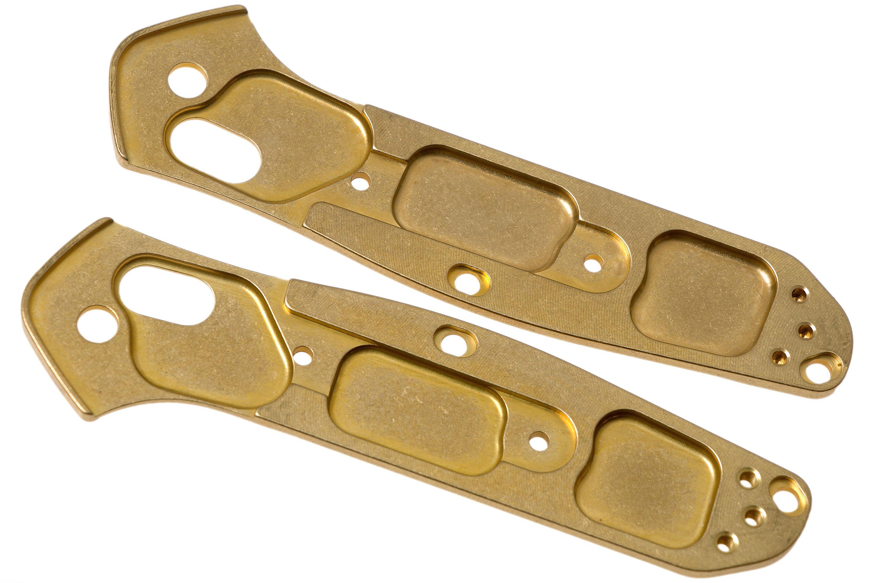 Flytanium Benchmade 945 Mini Osborne Scales, brass | Advantageously ...