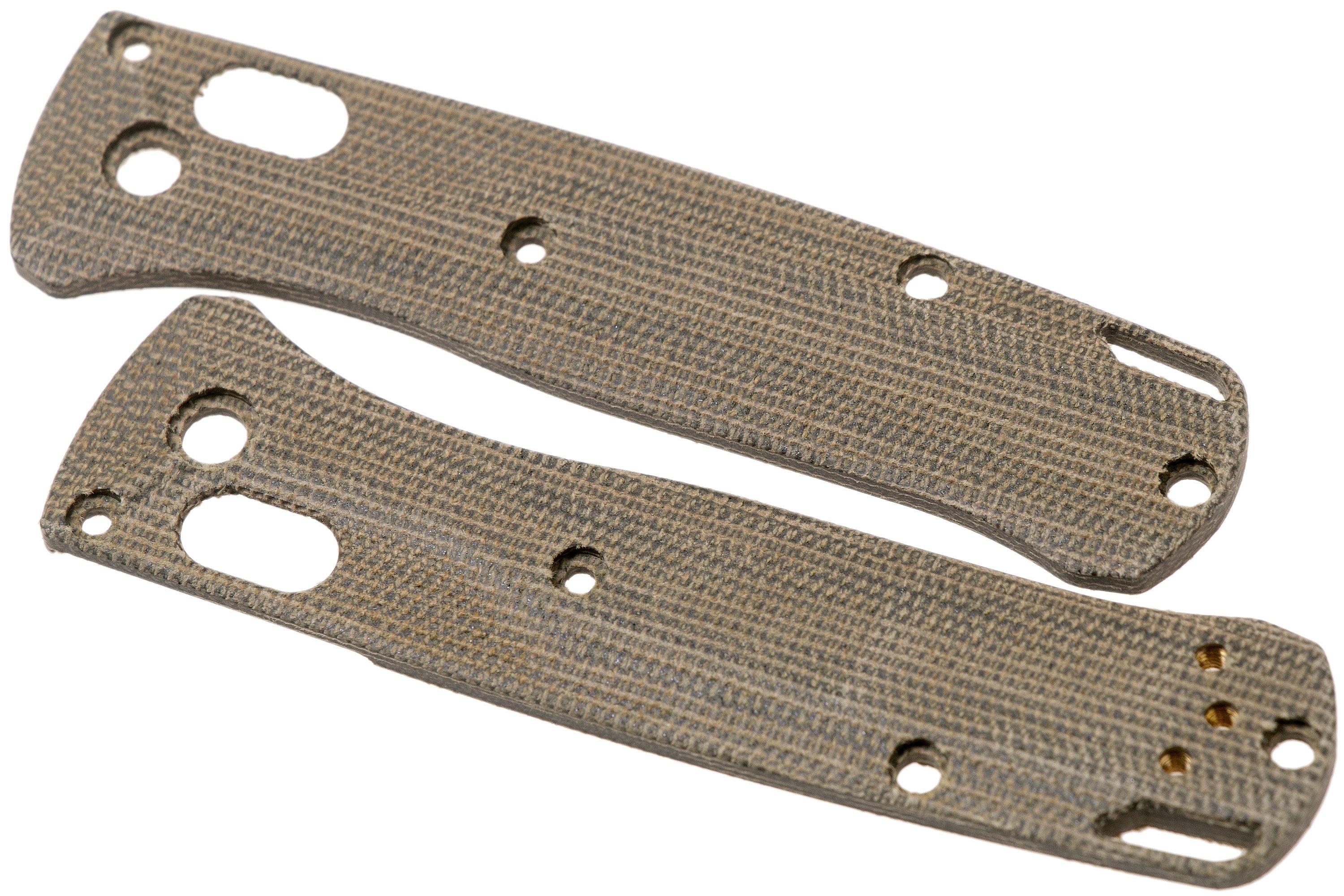 Flytanium Benchmade Mini-Bugout Scales Crossfade, green canvas micarta ...