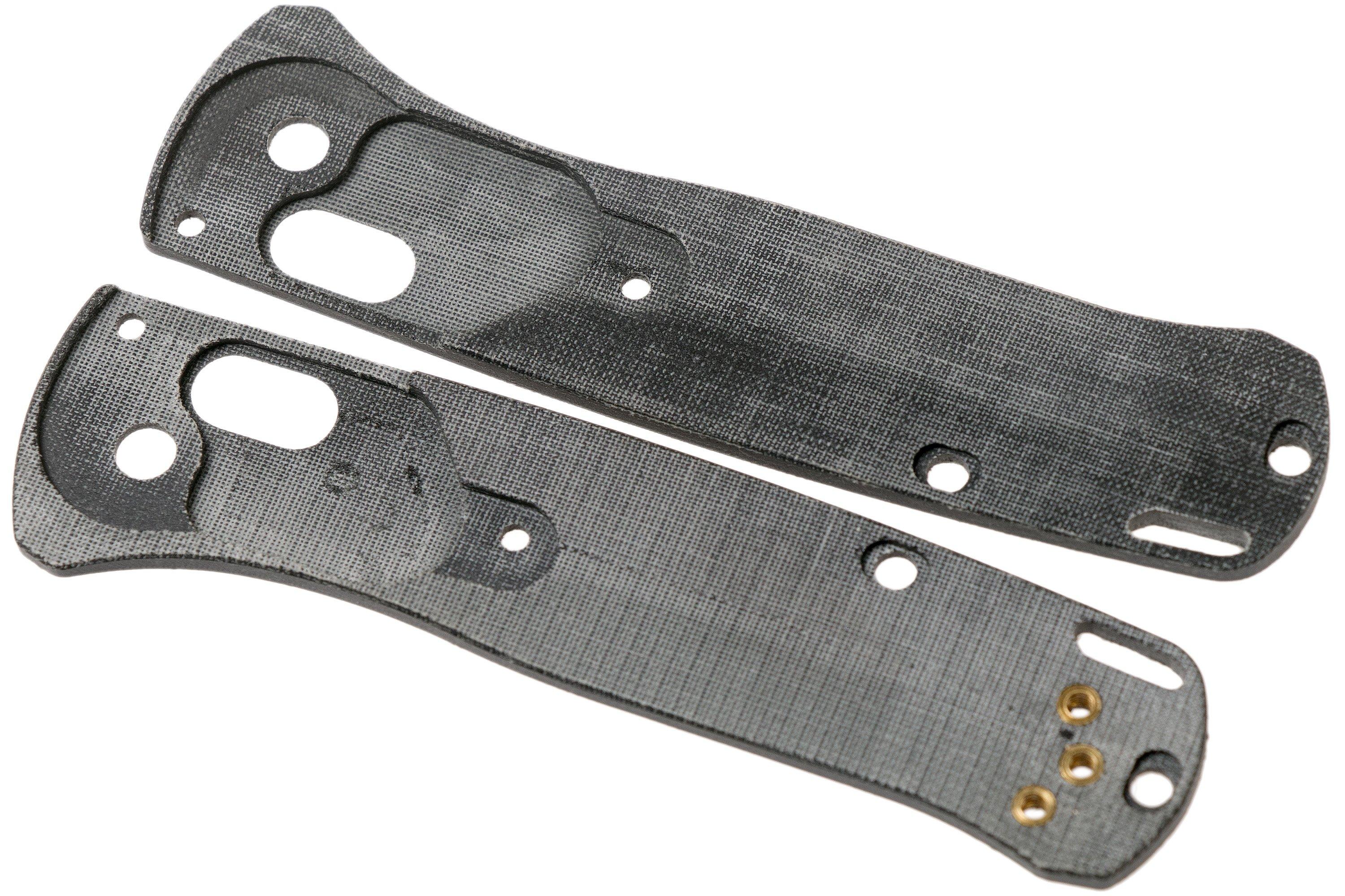 Flytanium Benchmade Mini-Bugout Scales Crossfade, black linen micarta ...