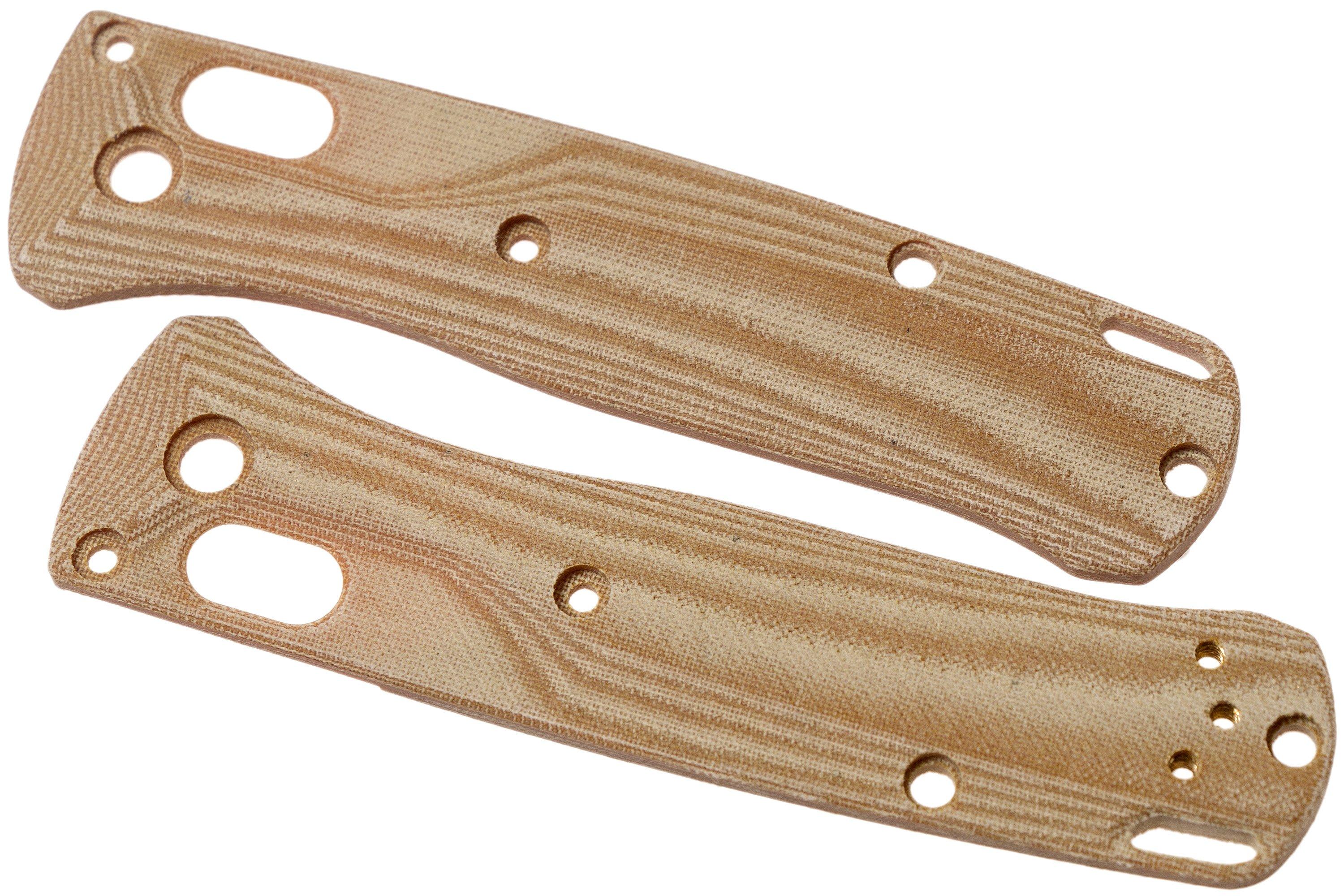 Flytanium Benchmade Mini-Bugout Scales Crossfade, natural linen micarta ...