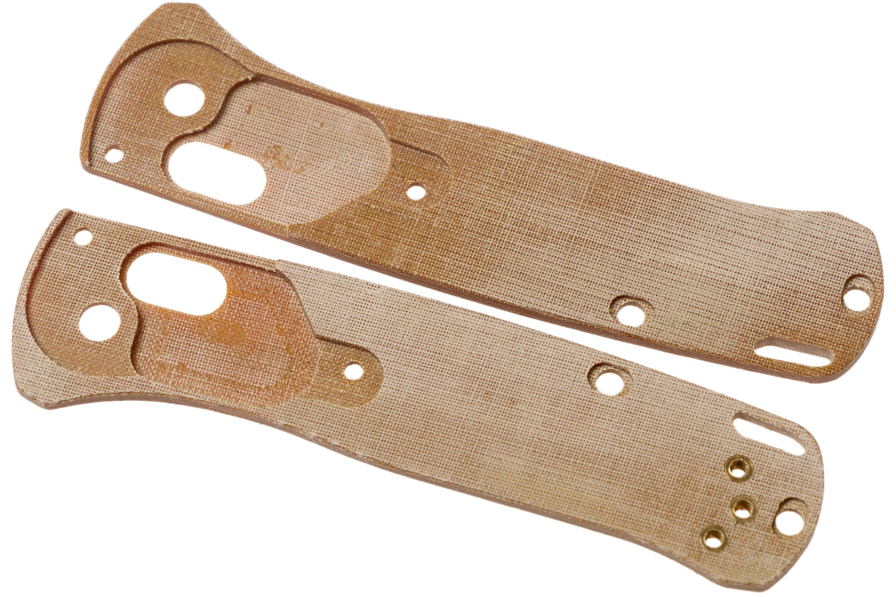 Flytanium Benchmade Mini-Bugout Scales Crossfade, natural linen micarta ...