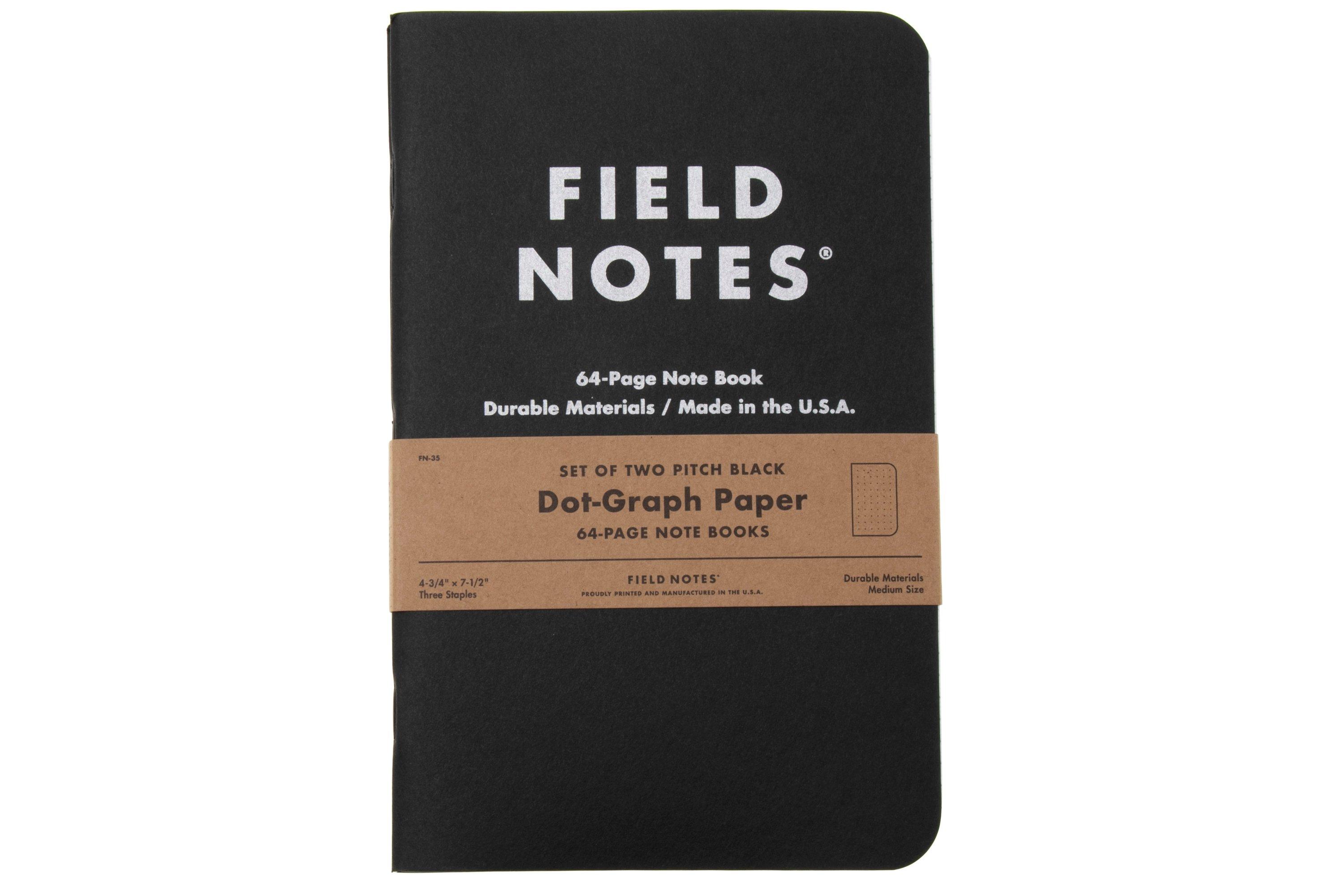Field Notes Pitch Black Notebook FN-35 Dot-Graph 2-Pack, notebooks ...
